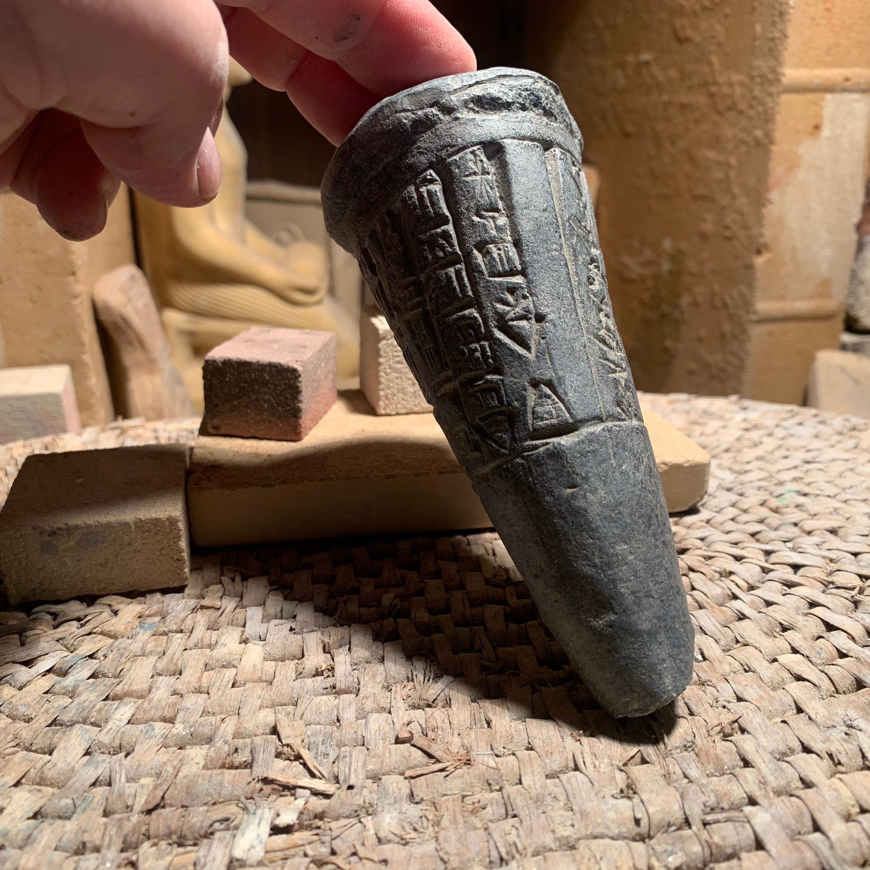 Sumerian cuneiform foundation cone of Gudea - Governor of the city of ...