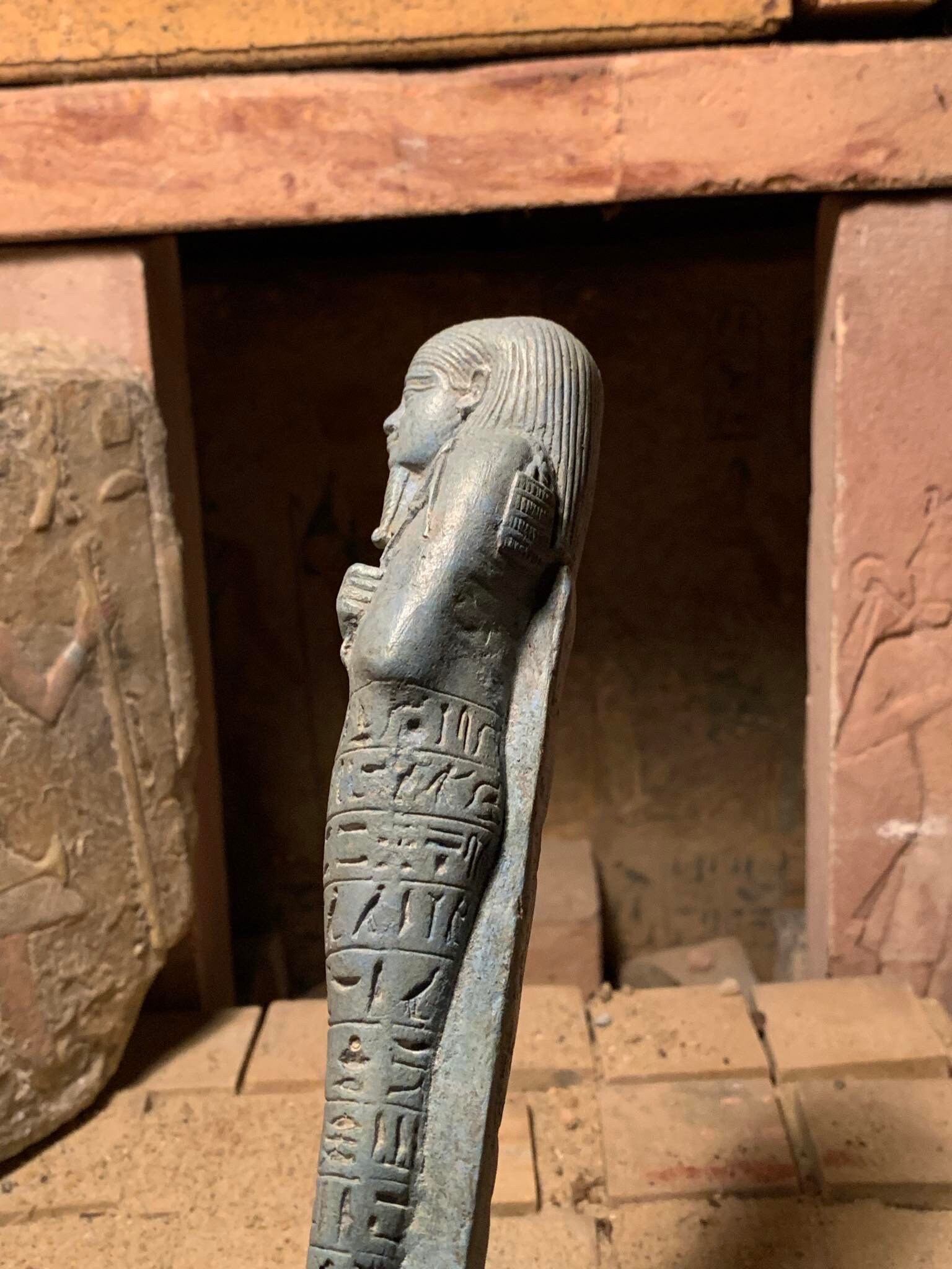 Egyptian statue - Museum replica Ushabti / Shabti mummy figure 26th dynasty