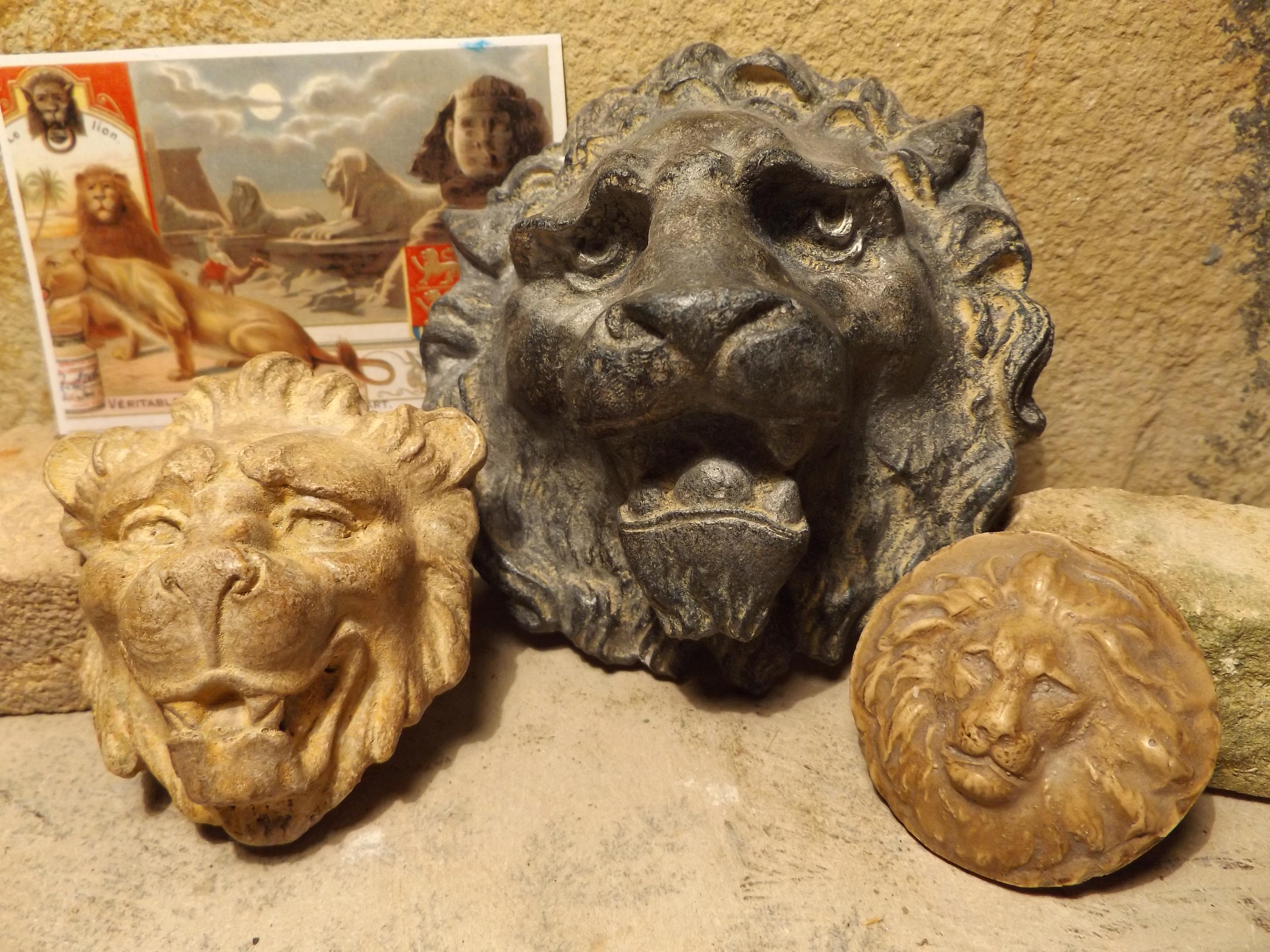 Lion wall statues - Venetian Medieval Gargoyle style. Gothic ...