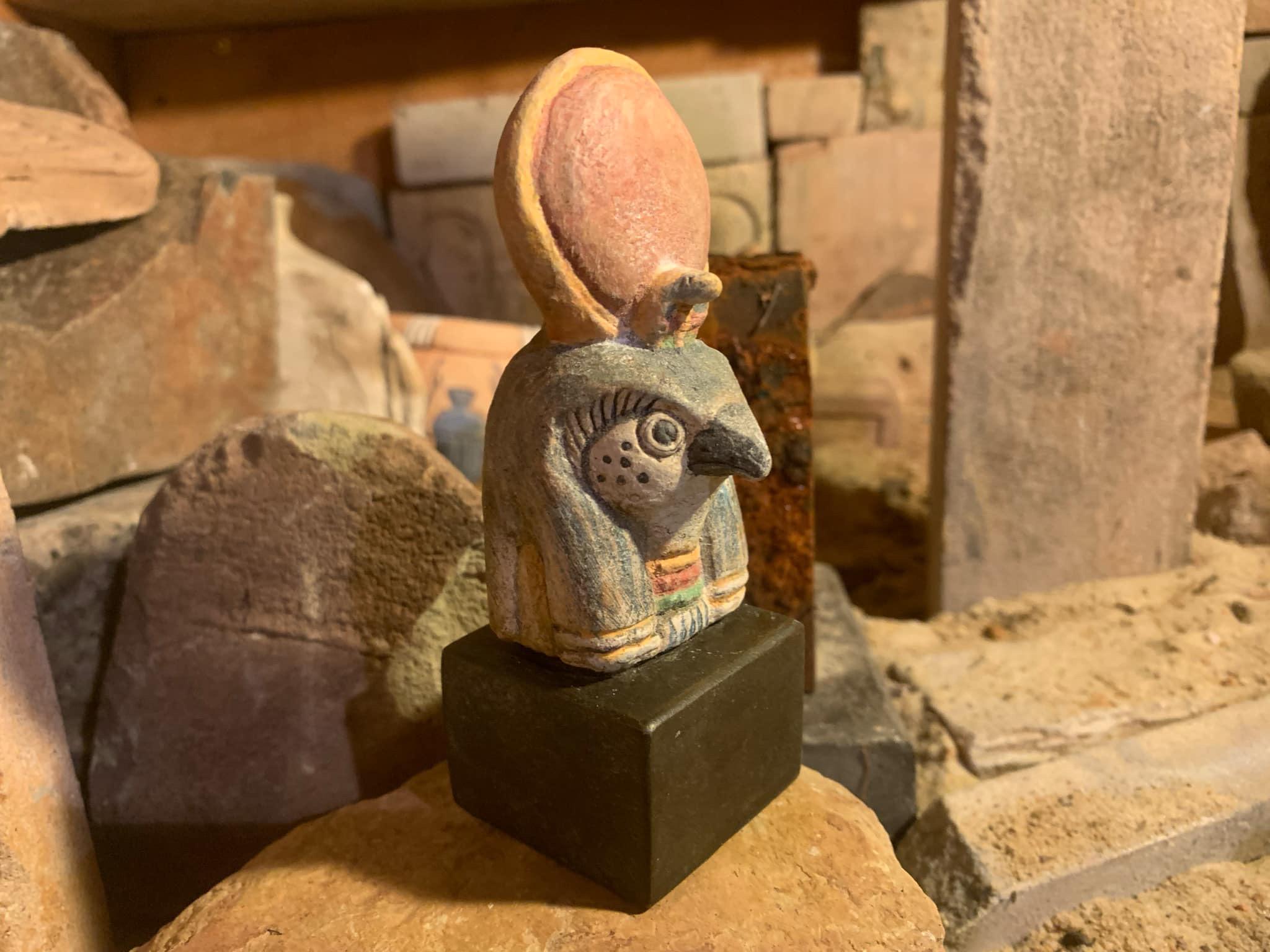 Egyptian statue / sculpture replica of Ra the sun god.