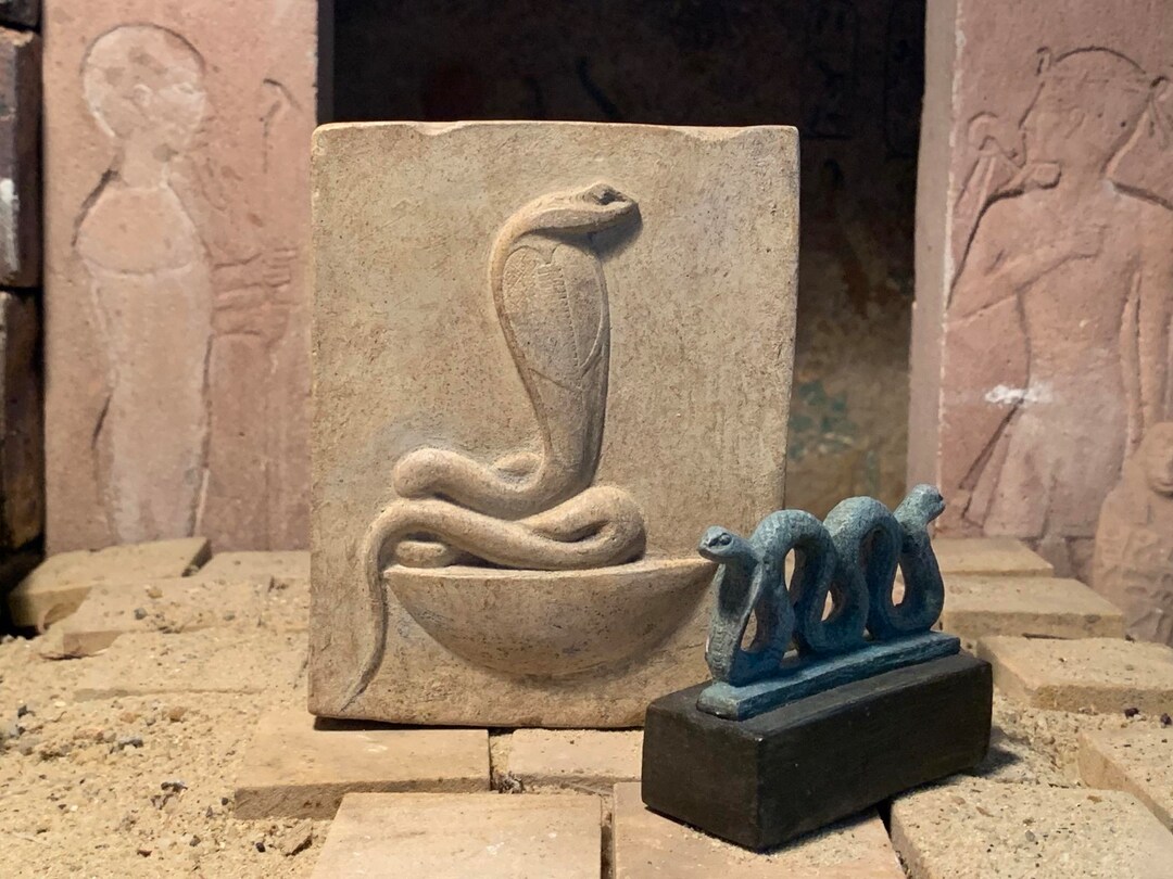 Egyptian Statue and Relief - Serpent of the Nile - Cobra Statuette ...