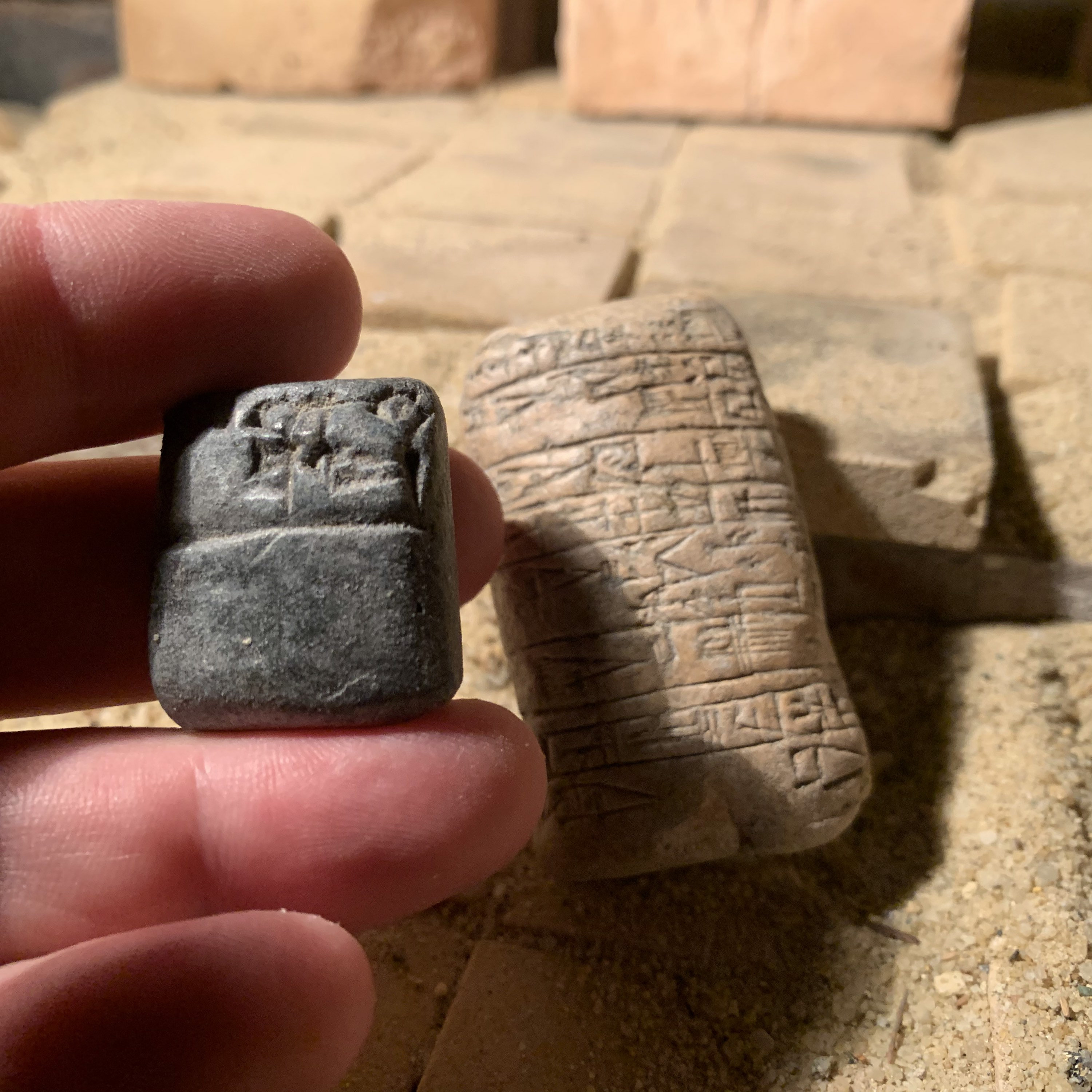 Sumerian cuneiform writing tablets - replica set. Ancient writing of ...