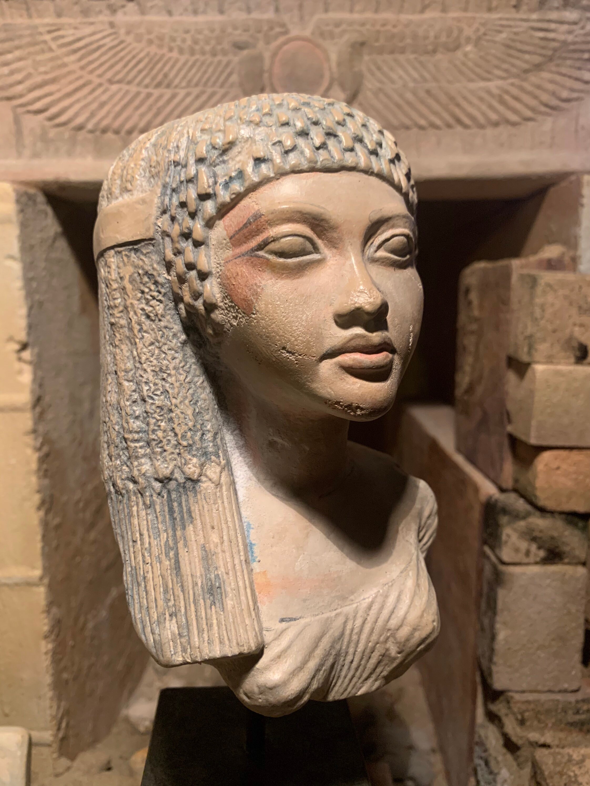 Ancient Egyptian statue Amarna princess. Daughter of Nefertiti