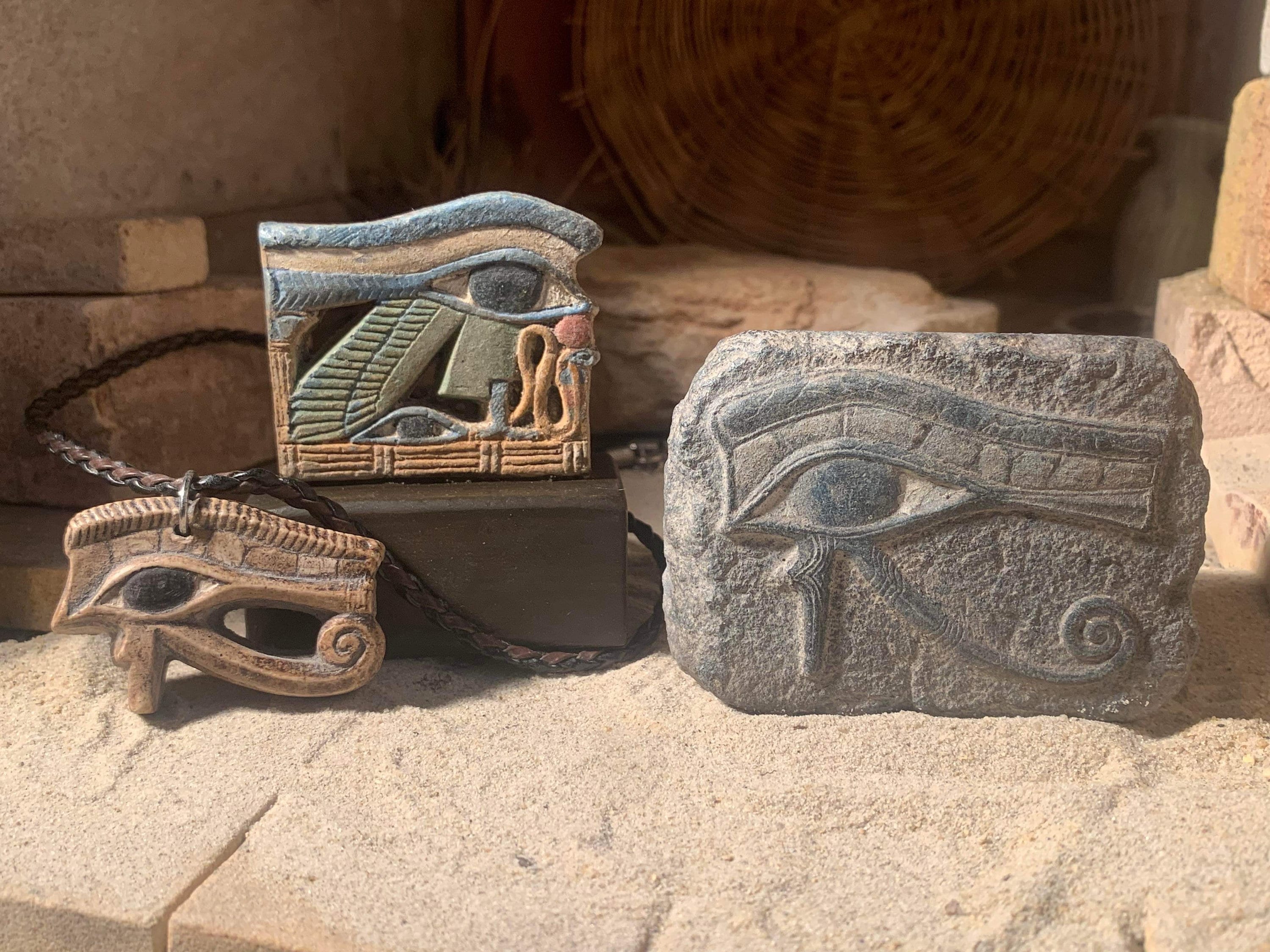 Egyptian eye of Horus - Super double eye with extra protective cobra ...