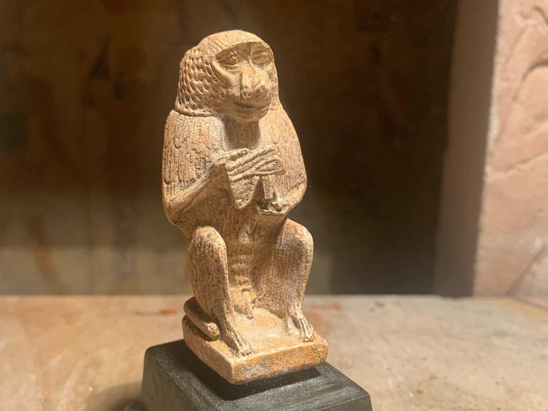 Egyptian Statue of Thoth - God of Writing, Wisdom, Records. Baboon Form ...