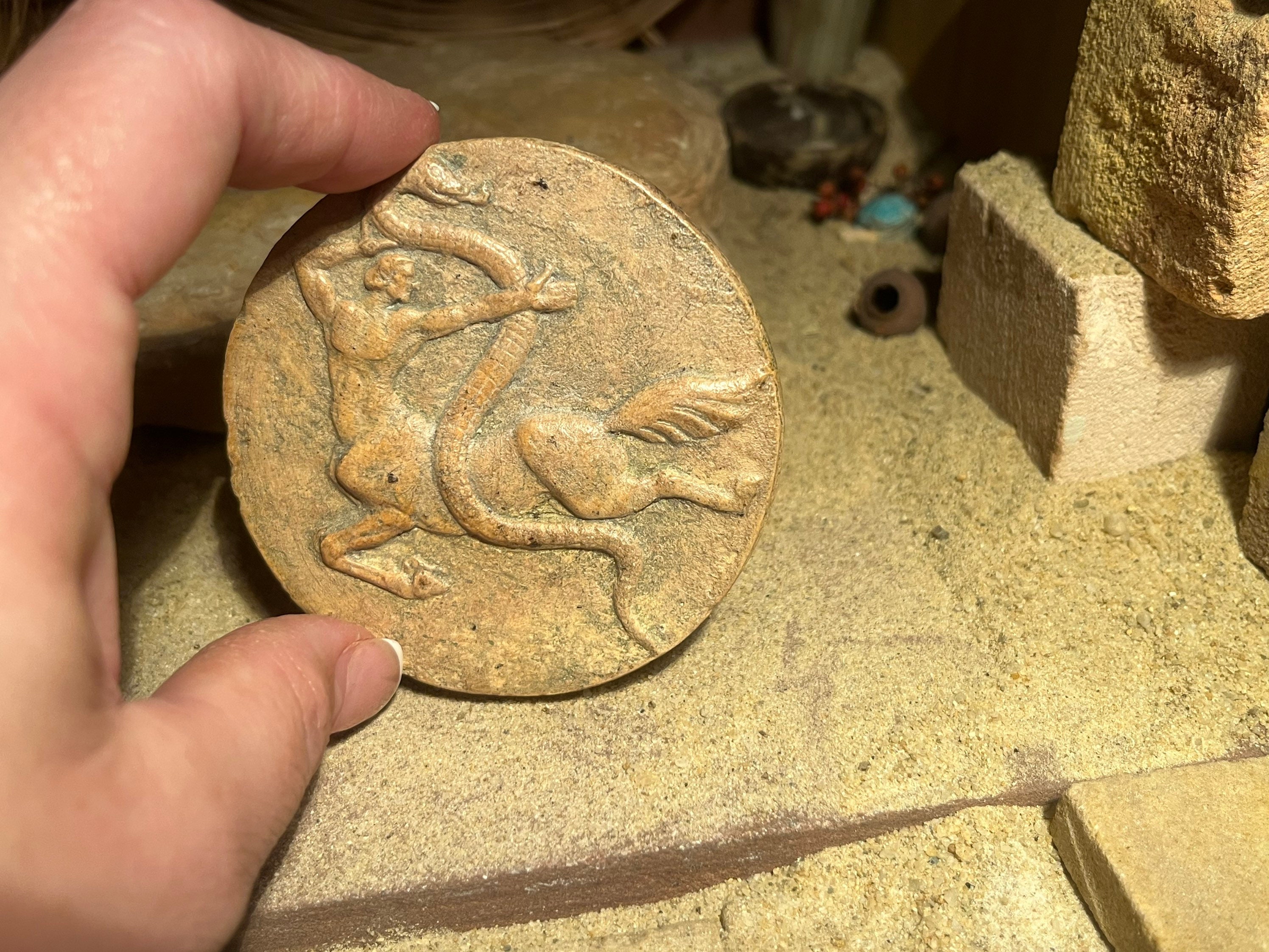 Centaur and serpent / snake - Greek / Roman mythology - relief amulet