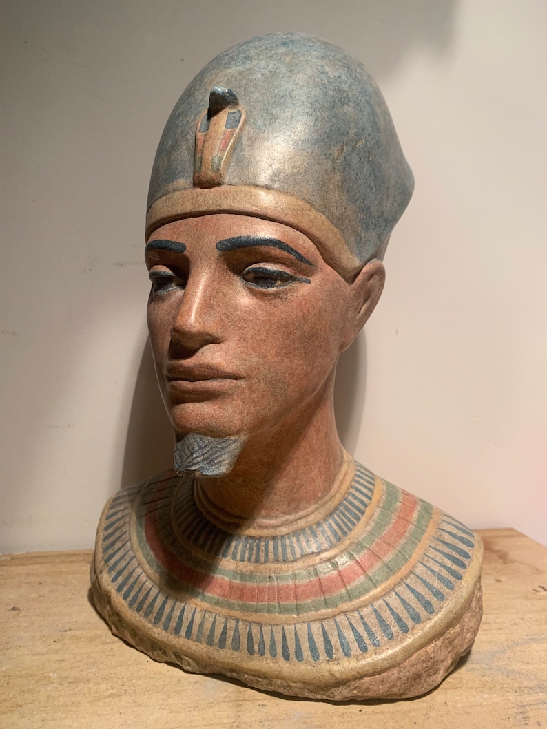 Egyptian Statue King Ramses IV Painted Bust 2010 - Etsy Australia