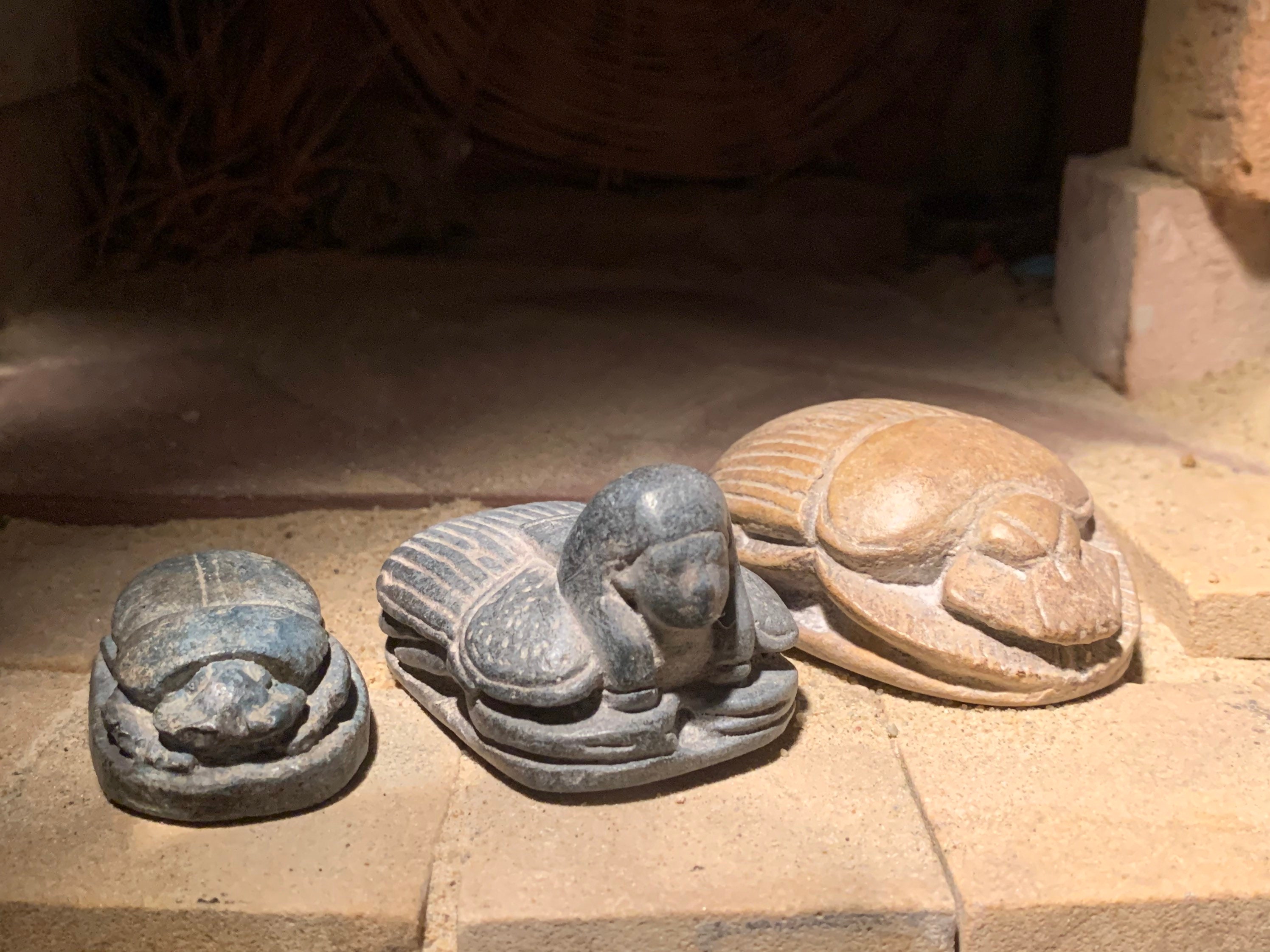 Egyptian art / mythology - Scarab set - symbol of renewal / rebirth