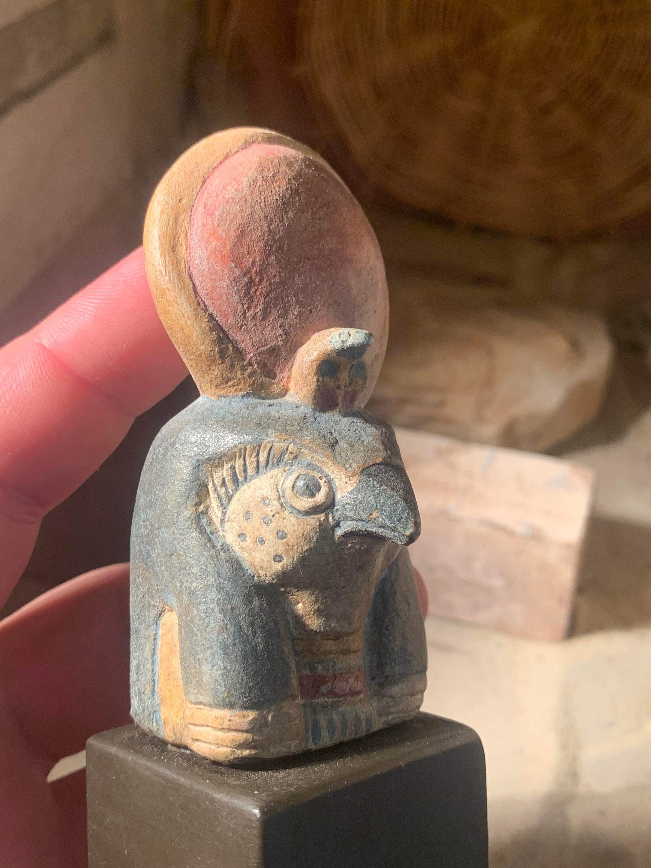 Egyptian statue / sculpture replica of Ra the sun god.