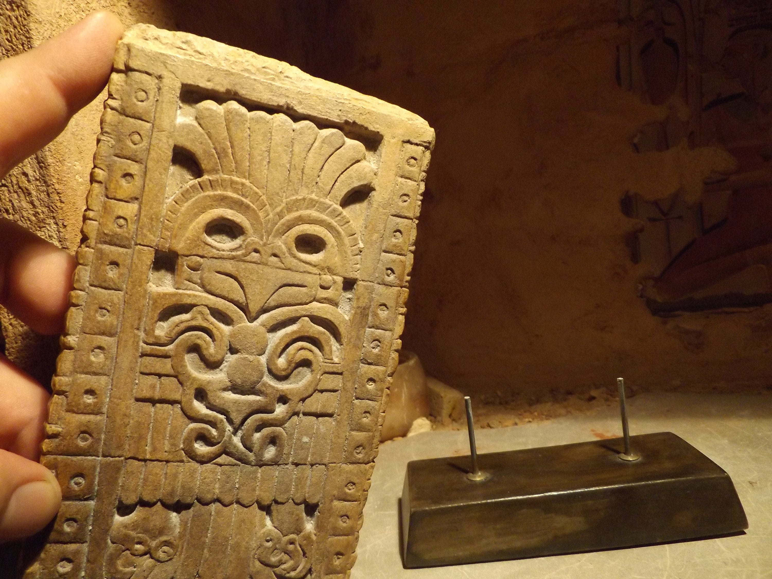 Mayan art / Teotihuacan relief of Quetzalpapalotl or Spear thrower owl ...