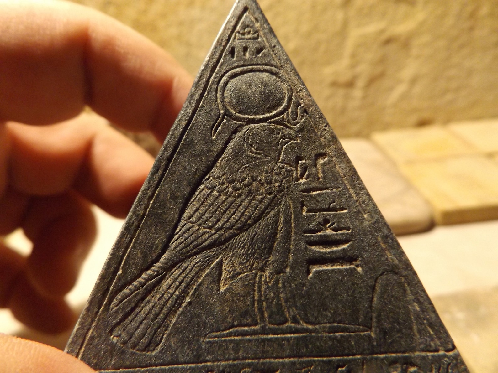 Egyptian Statue Pyramid / Pyramidion Featuring the Sun God Ra - Etsy