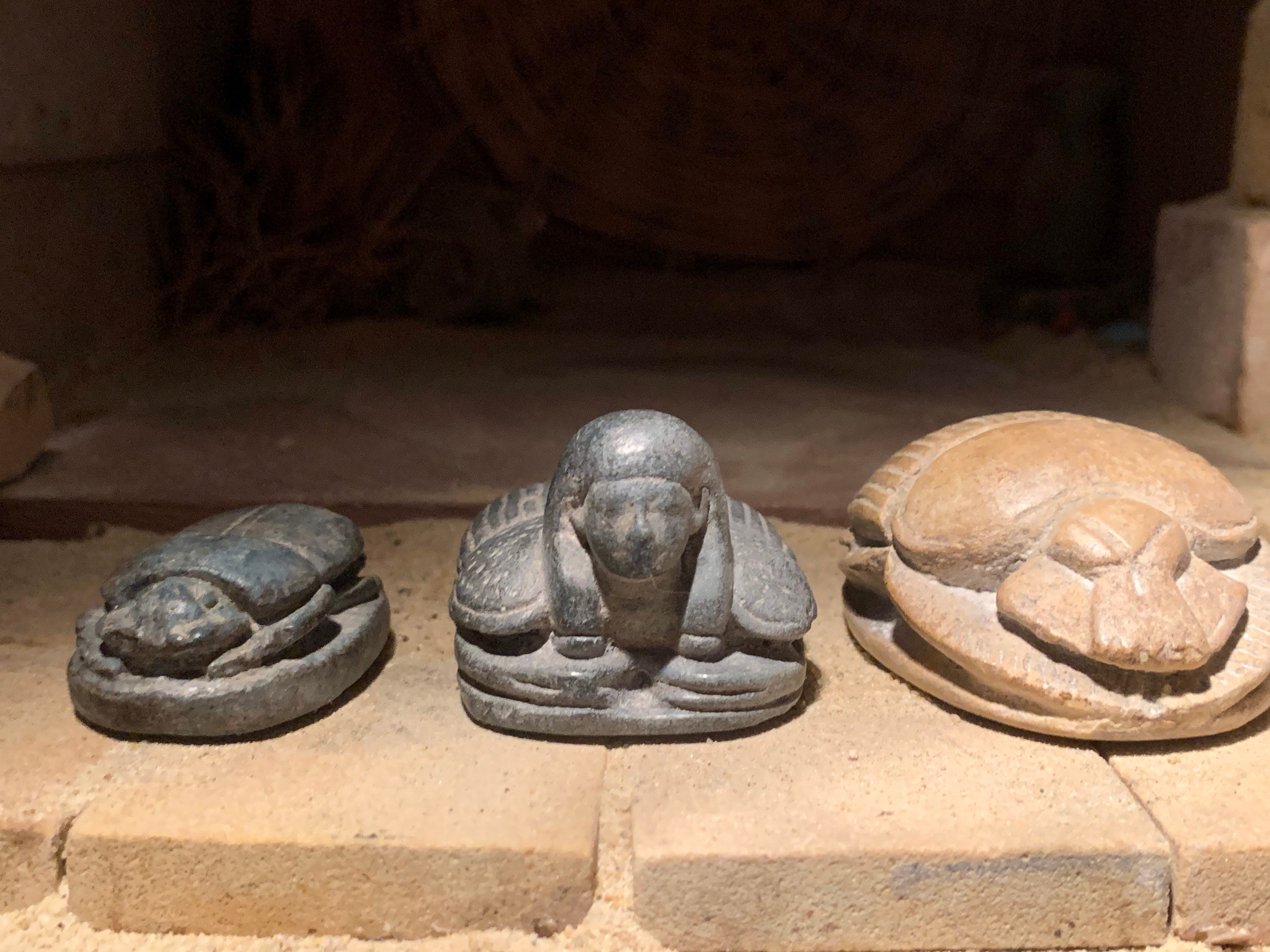 Egyptian art / mythology - Scarab set - symbol of renewal / rebirth