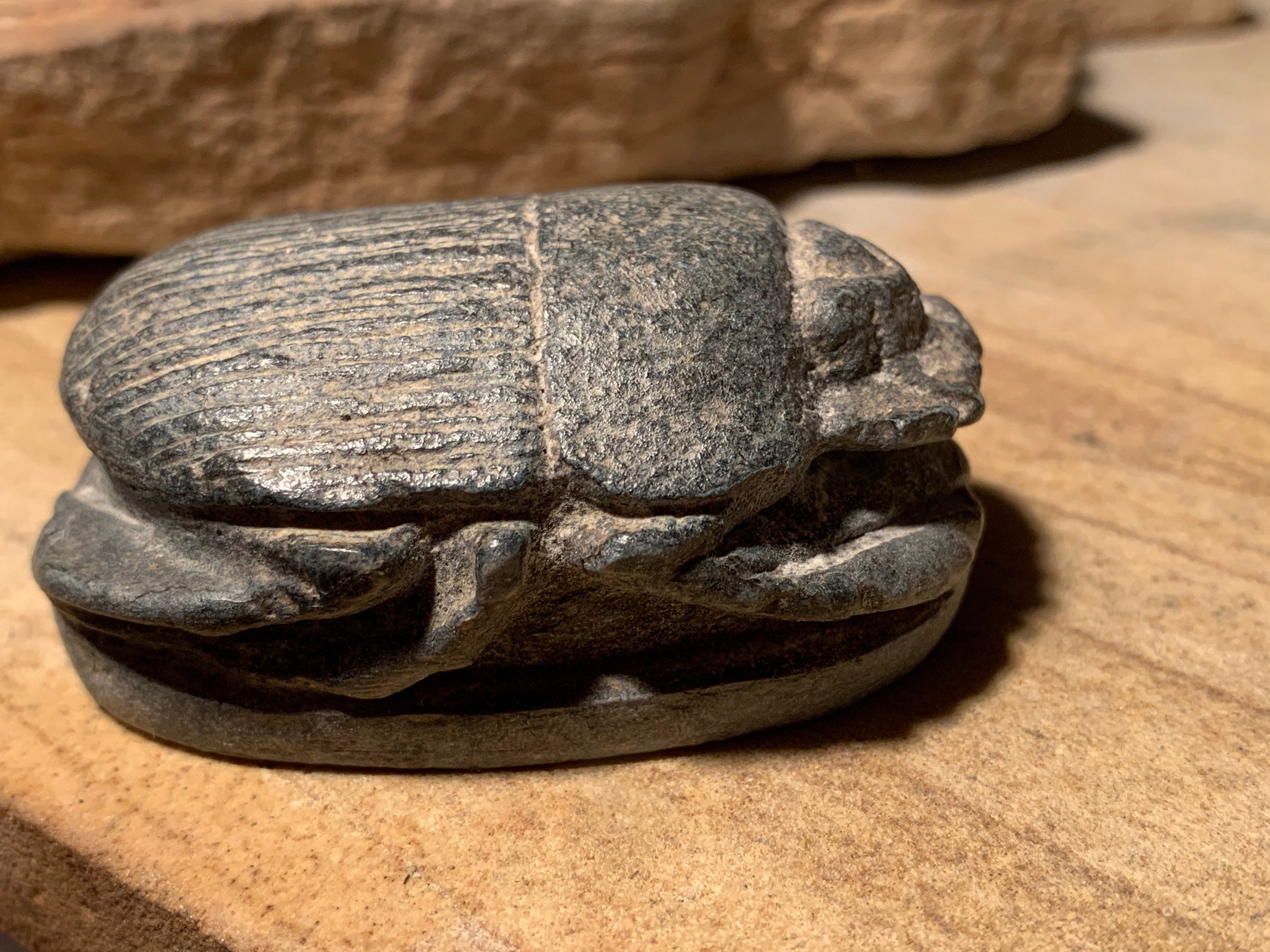 Egyptian art - King Tutankhamun scarab amulet featuring his name in ...