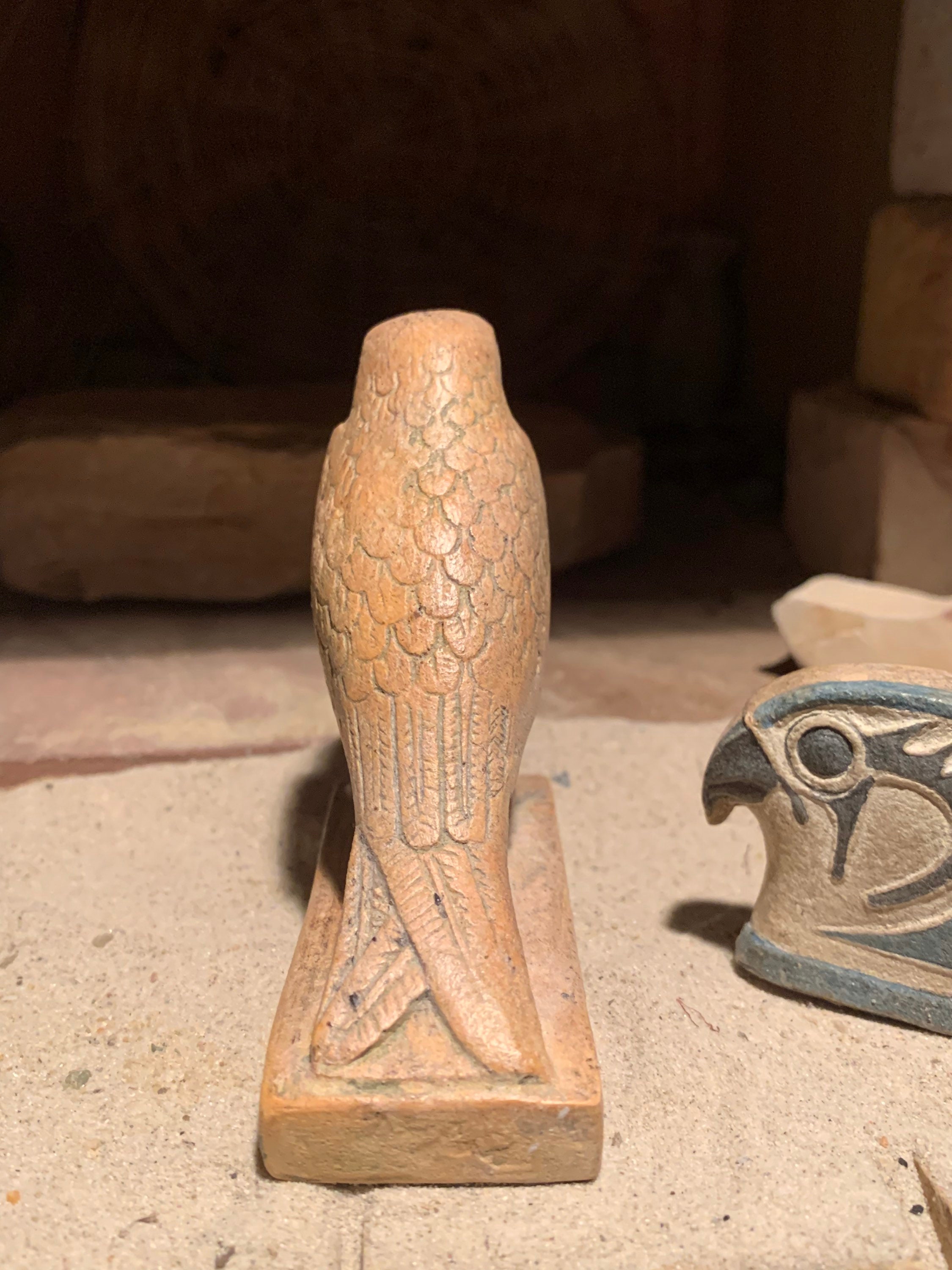 Egyptian statue set - Horus the sky god figure amulet. Egyptian art ...