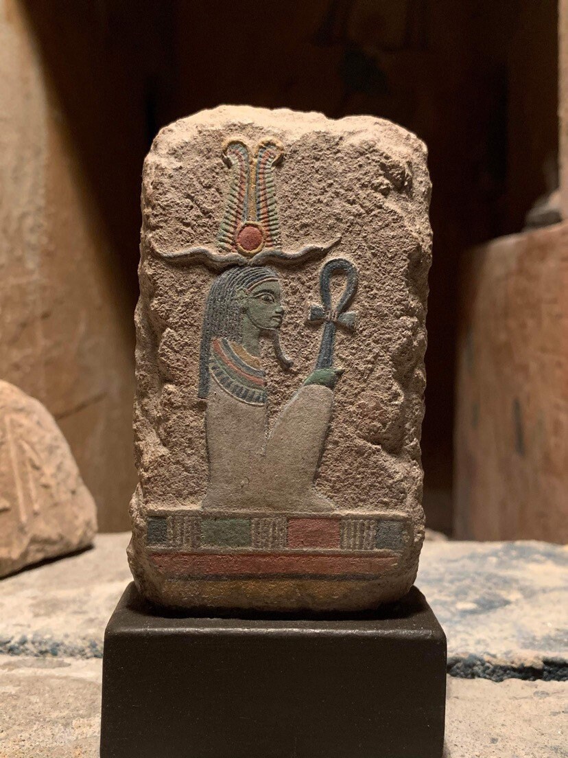 Egyptian art - painted relief sculpture of the God Osiris. Mythology of ...