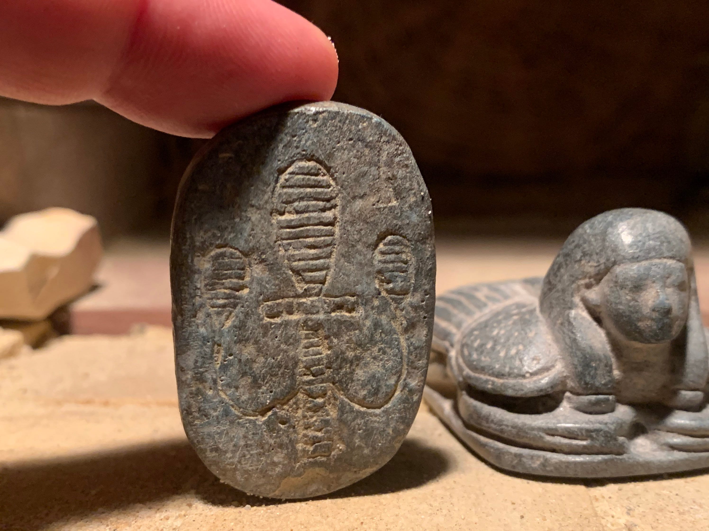 Egyptian art / mythology - Scarab set - symbol of renewal / rebirth