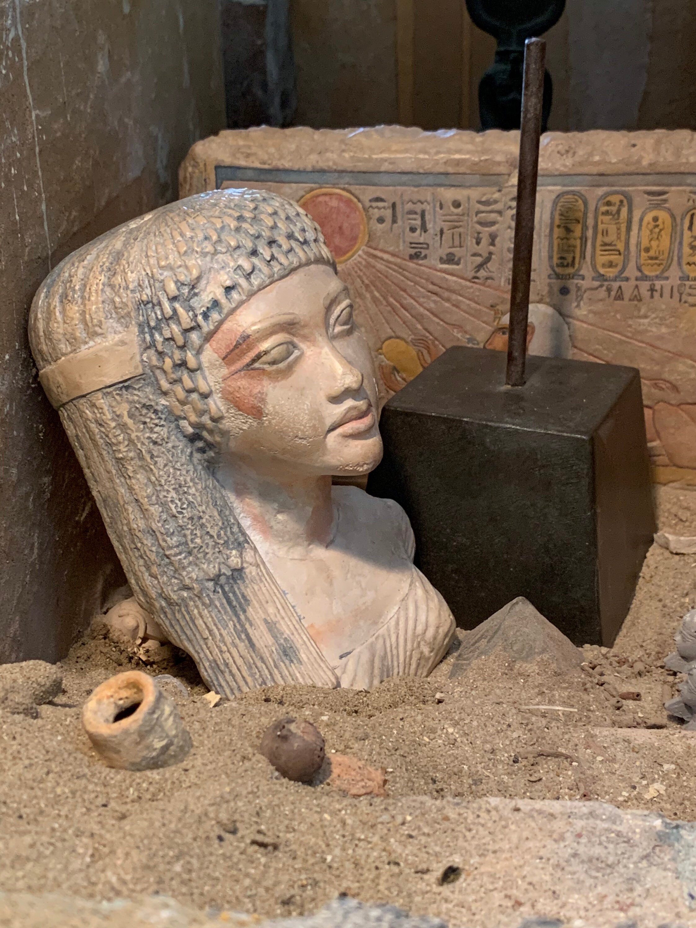 Ancient Egyptian statue Amarna princess. Daughter of Nefertiti