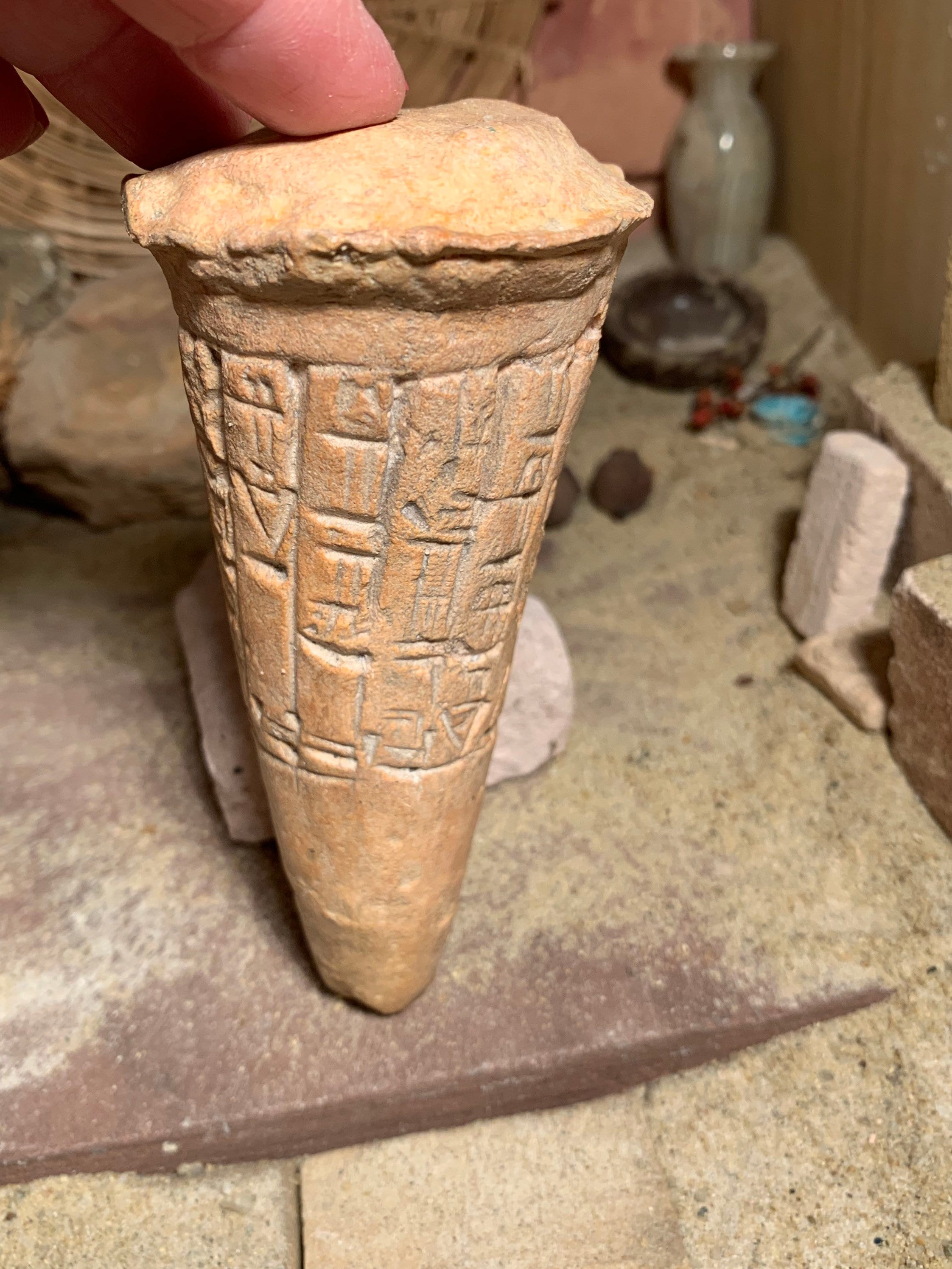 Sumerian cuneiform foundation cone of Gudea - Governor of the city of ...