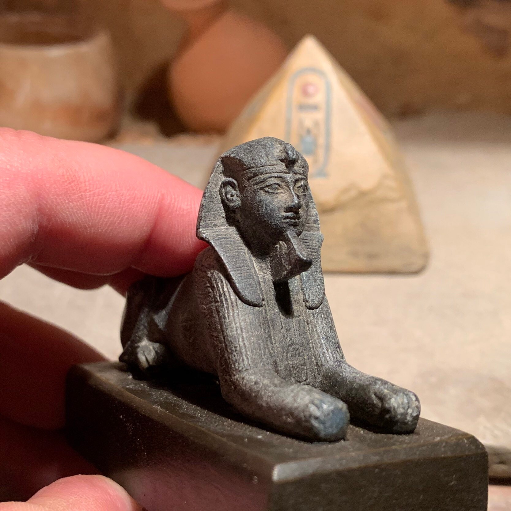 Egyptian-Replica-Sphinx-statue-with-Pyramid-featuring-Isis-knot ...