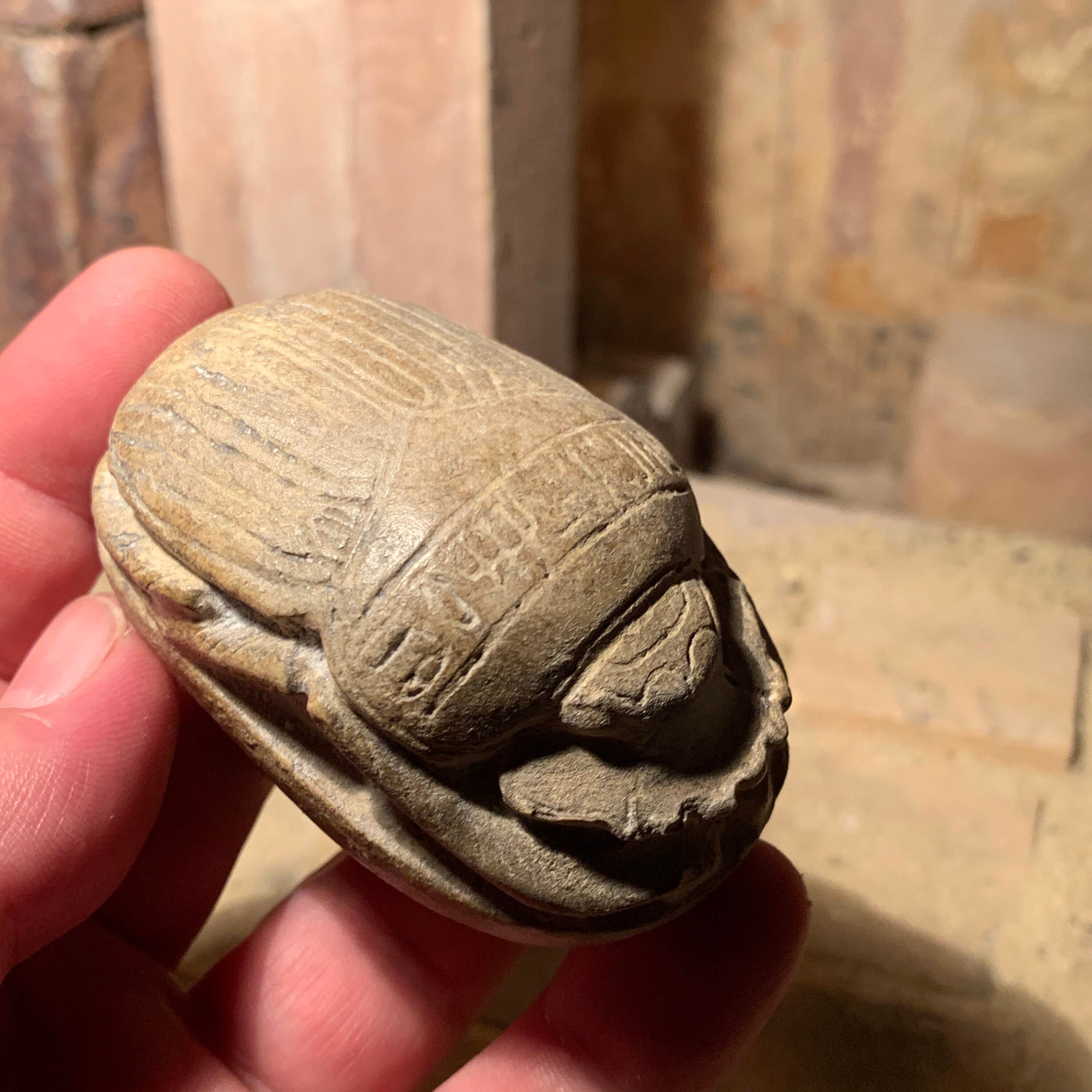 Egyptian art - Museum replica - New Kingdom heart scarab amulet.