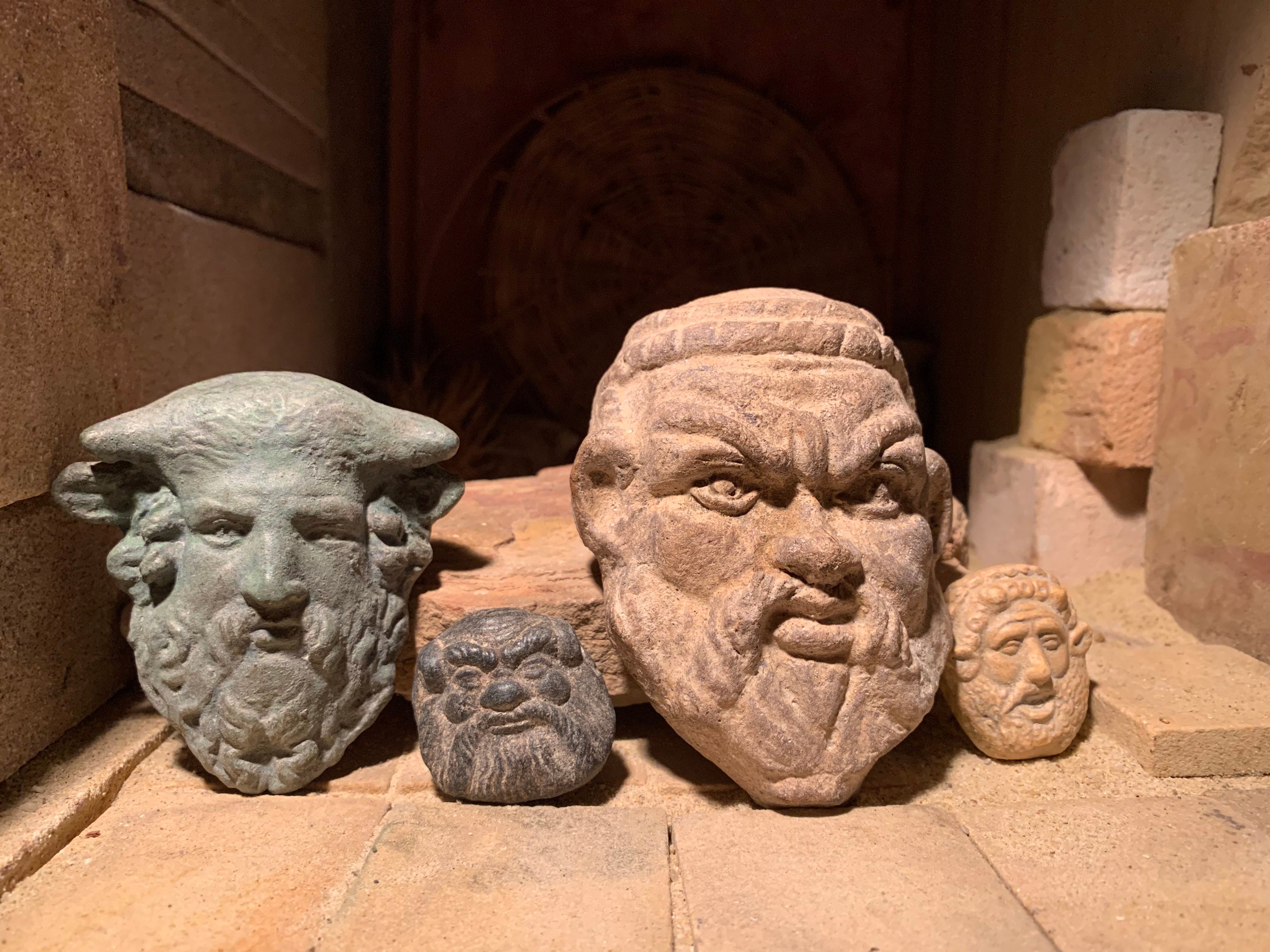 Satyr trio Achelous - Etruscan / Greek / Sculpture Statue set - Museum ...