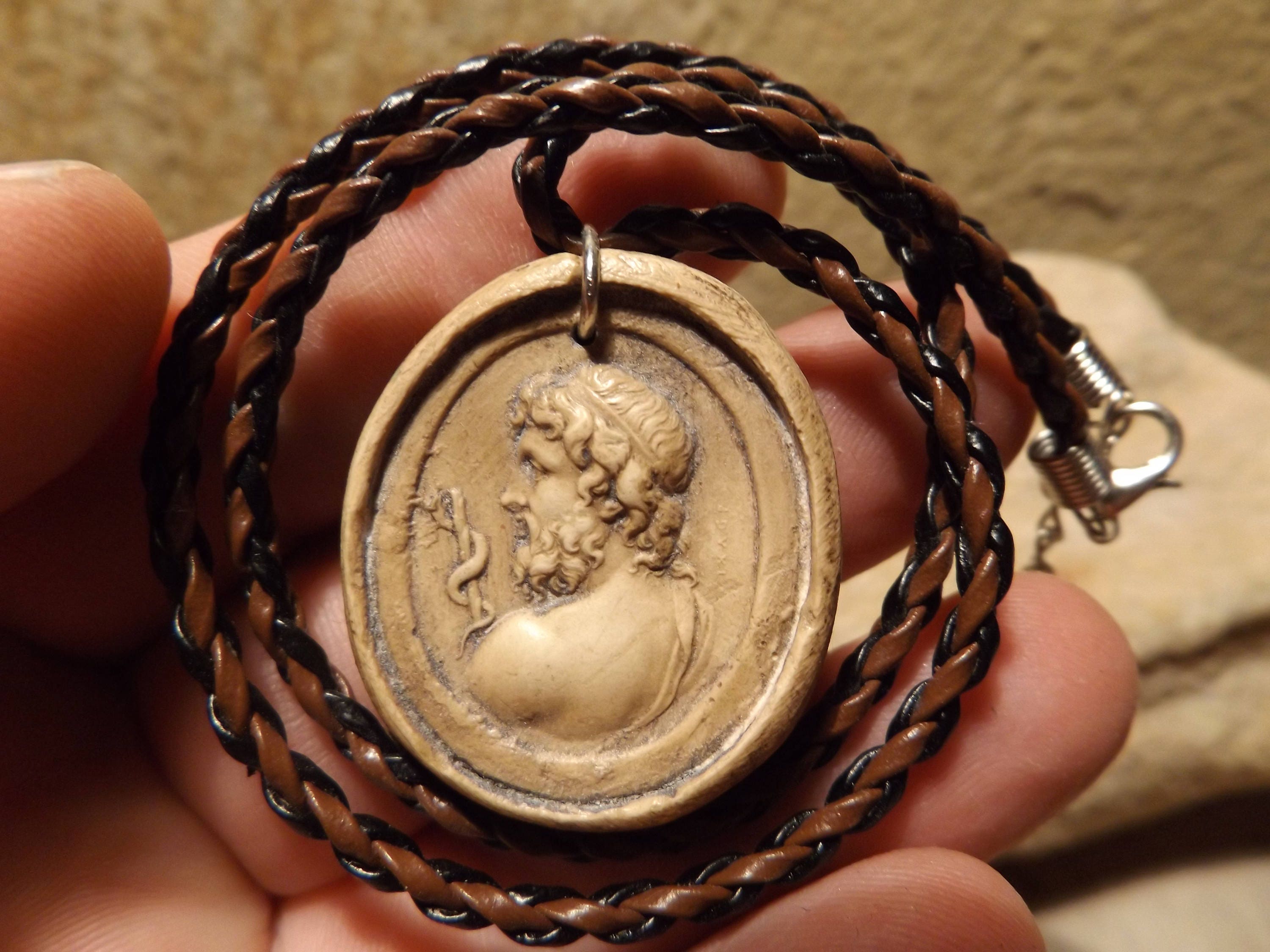 Asclepius Greek Roman God Of Medicine And Healing Amulet And Necklace