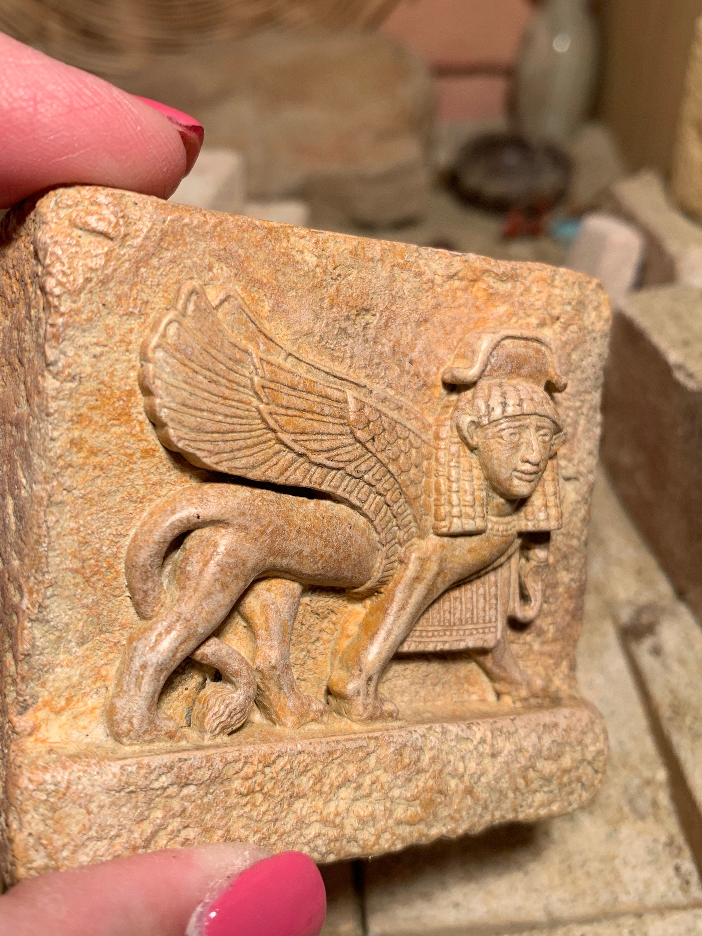 Mesopotamian-Assyrian - art - Striding sphinx of Nimrud - Egyptian ...