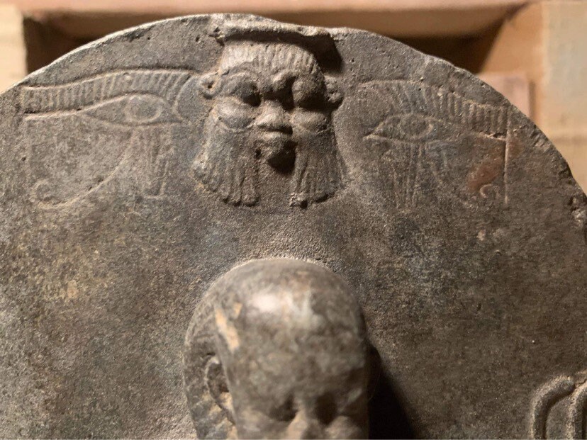 Egyptian statue / cippus - A magical stela featuring Horus the saviour ...