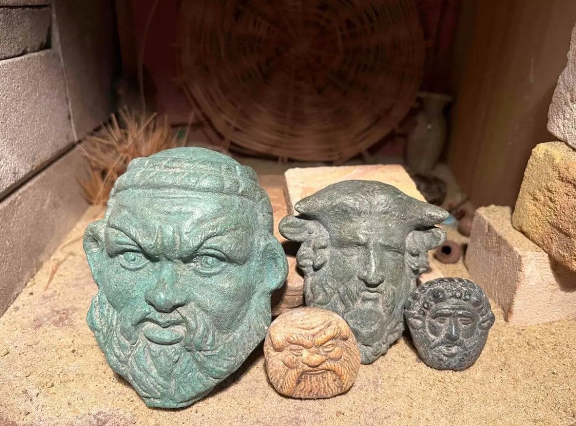 Satyr trio Achelous - Etruscan / Greek / Sculpture Statue set - Museum ...