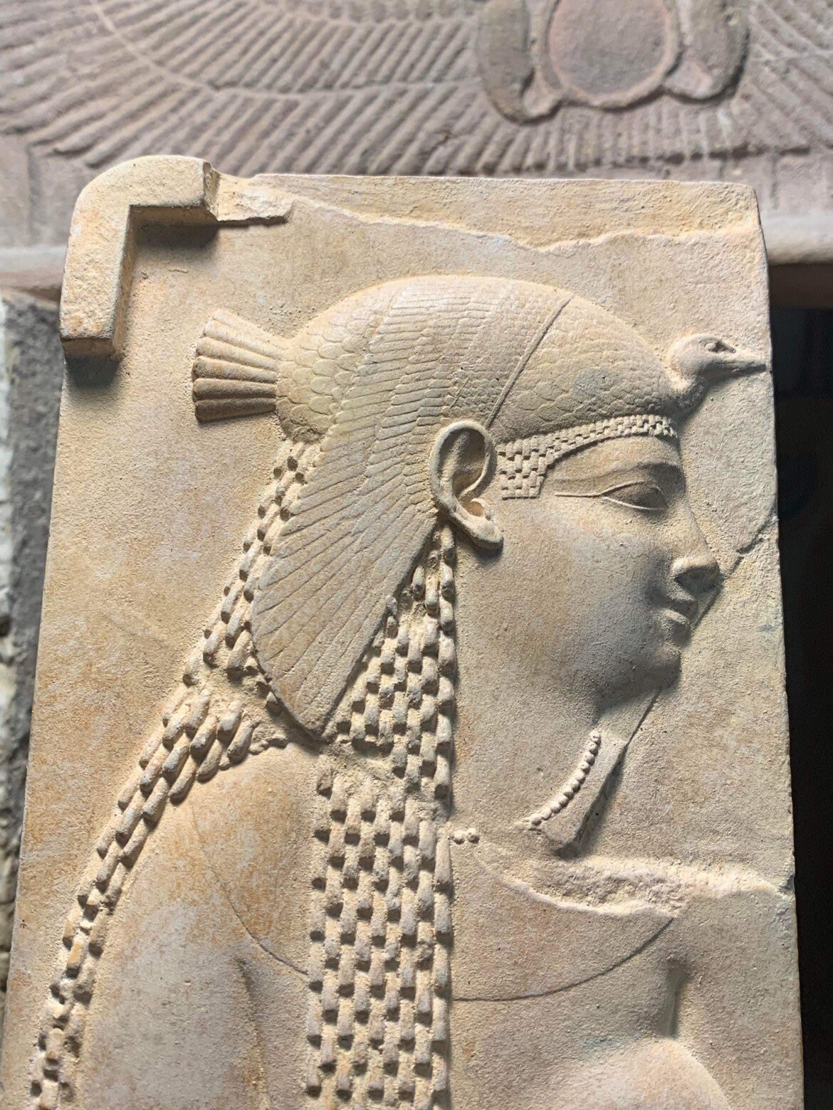 Egyptian art - Cleopatra dressed as the Goddess Isis - Relief sculpture ...