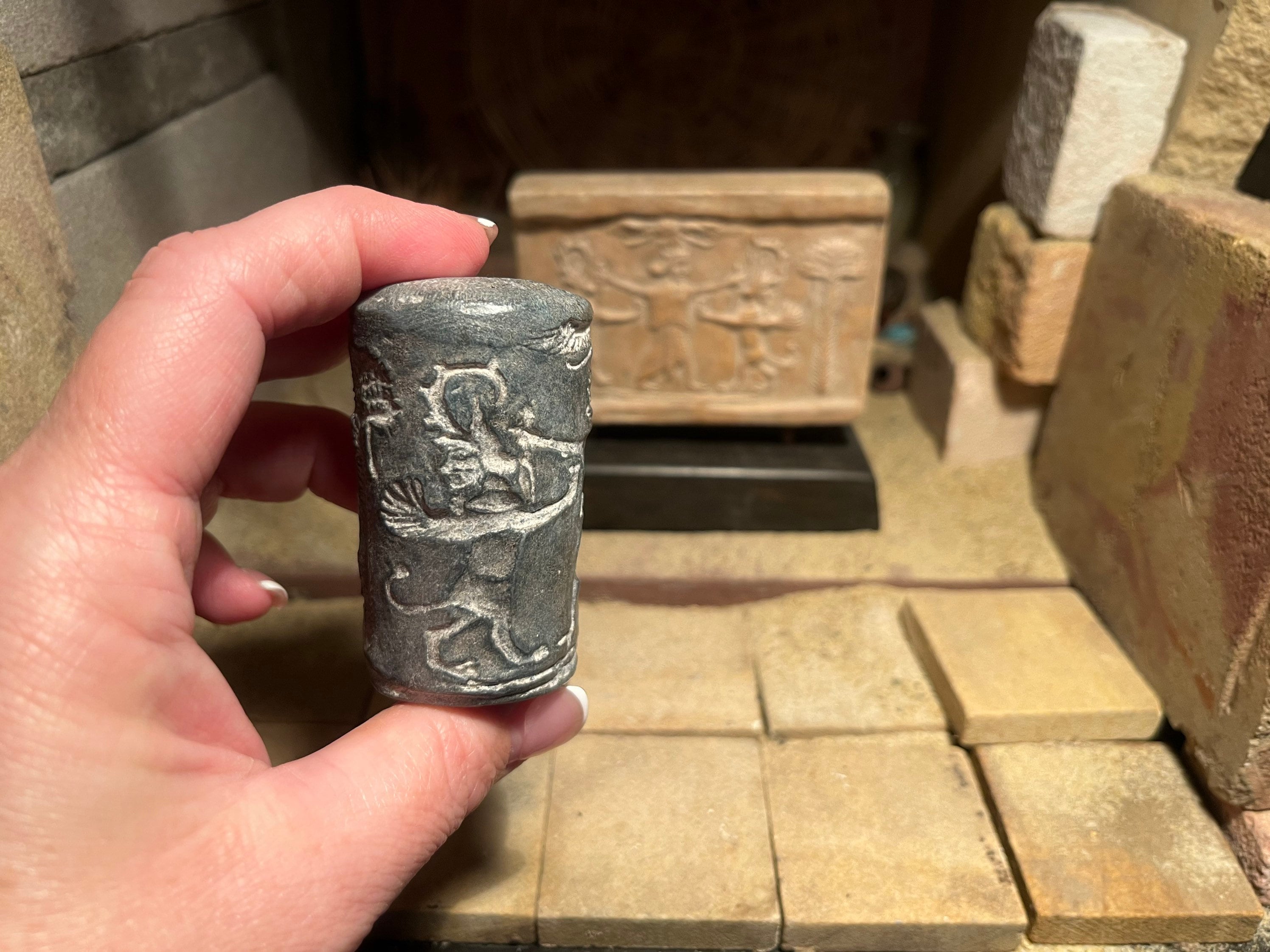 Mesopotamia / Persian cylinder seal & impression replica Achaemenid period