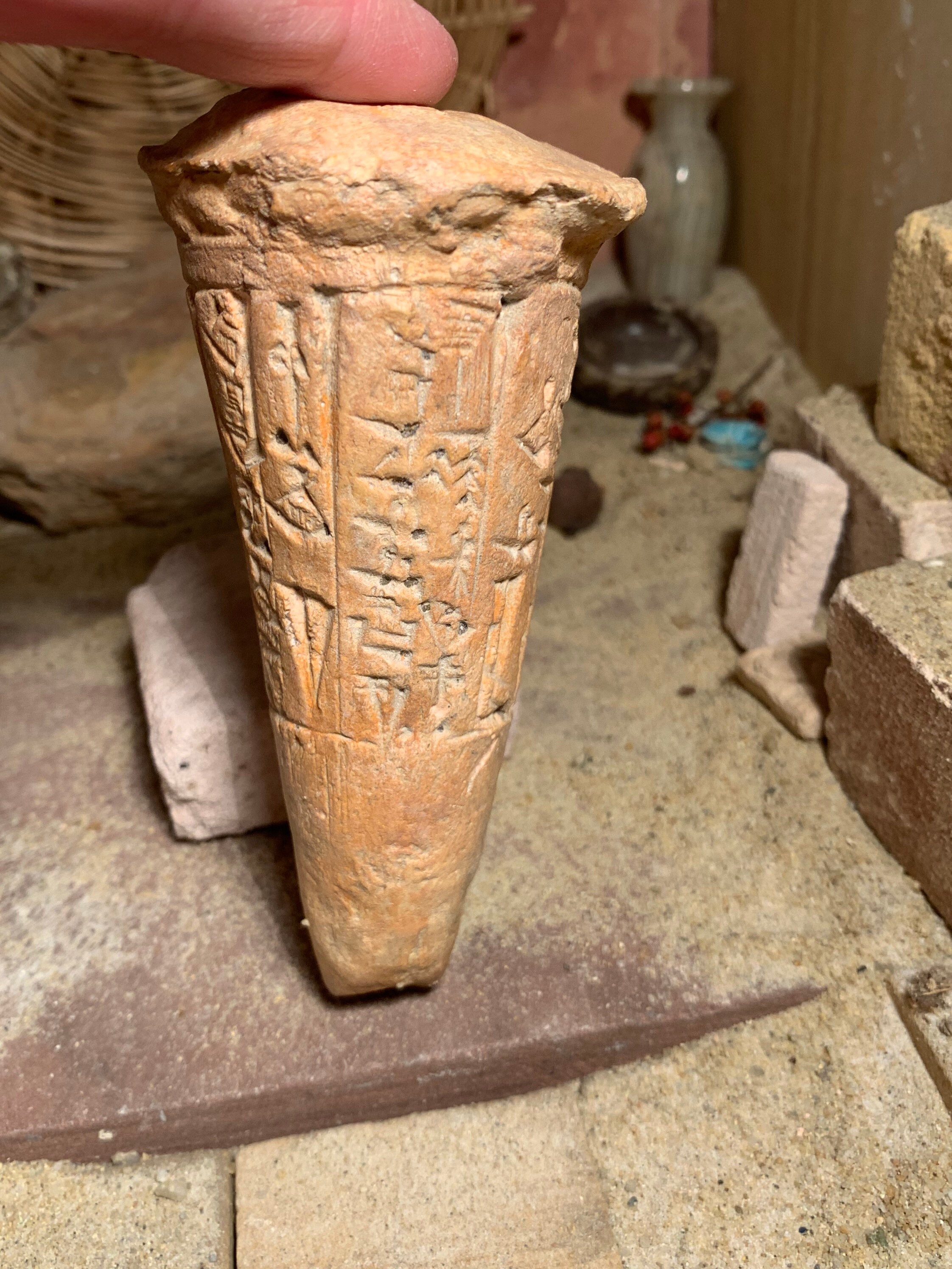 Sumerian cuneiform foundation cone of Gudea - Governor of the city of ...