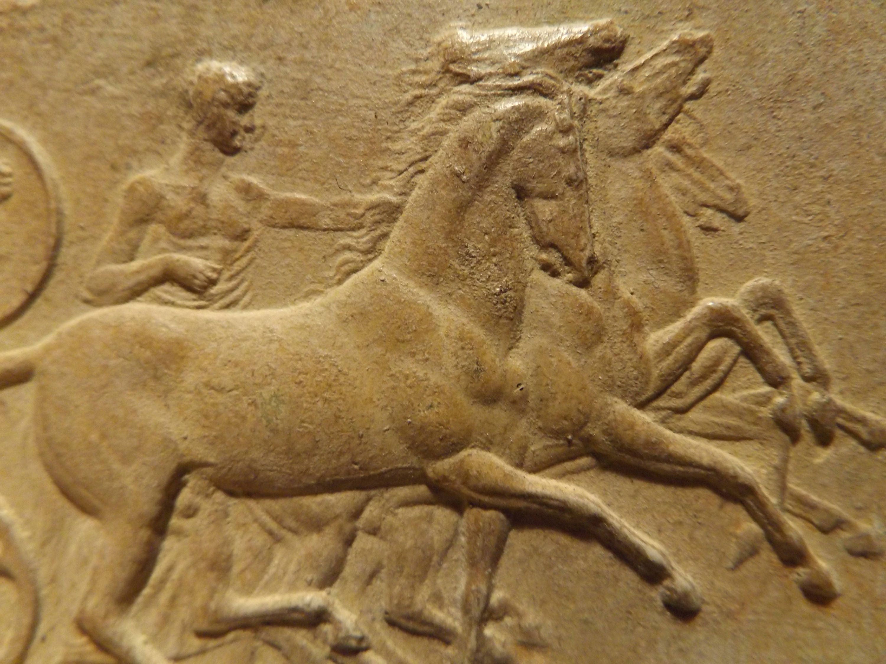 Greek / Roman art - Parthenon Hoplite chariot relief sculpture & Hermes ...