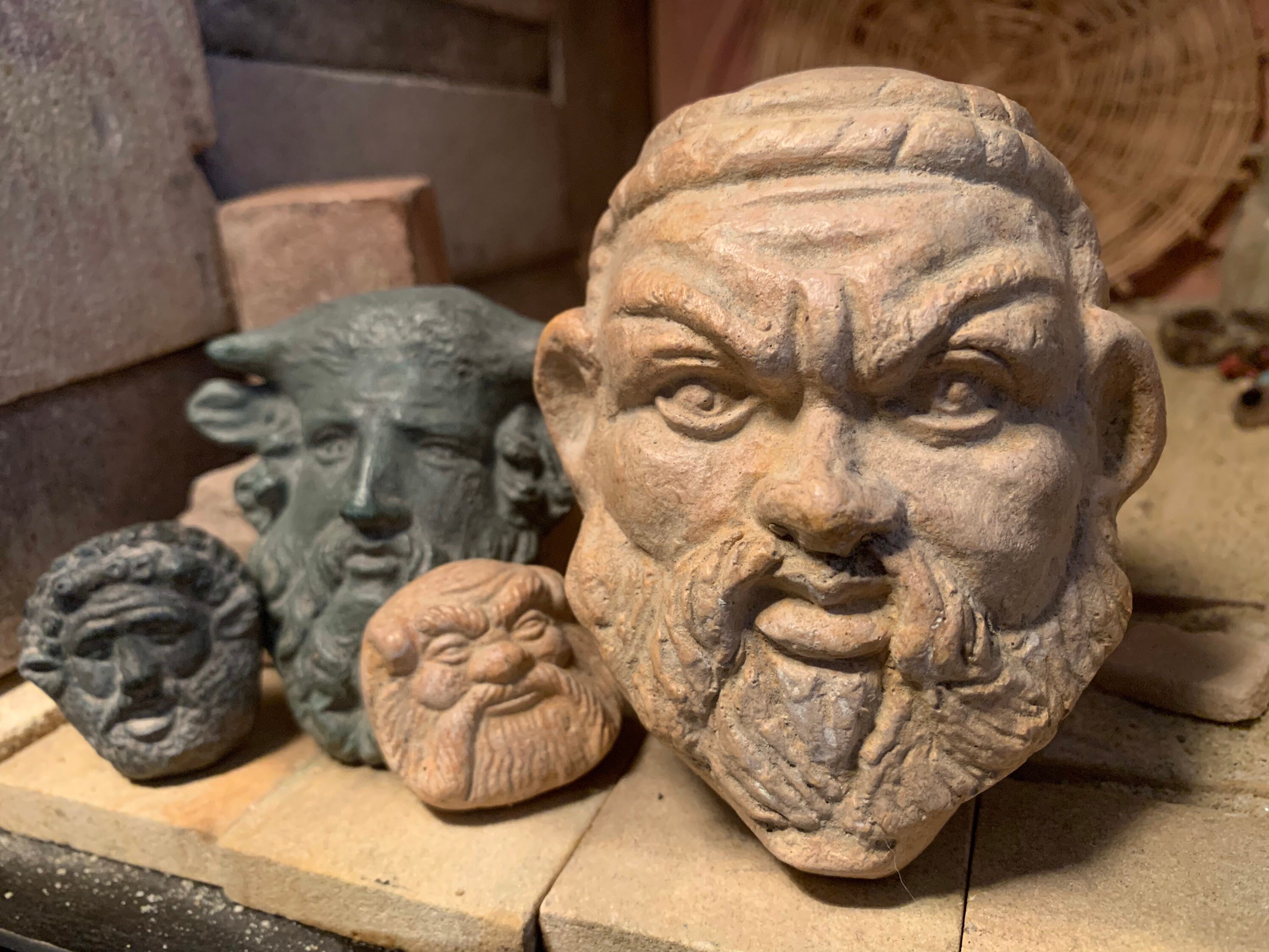 Satyr trio Achelous - Etruscan / Greek / Sculpture Statue set - Museum ...