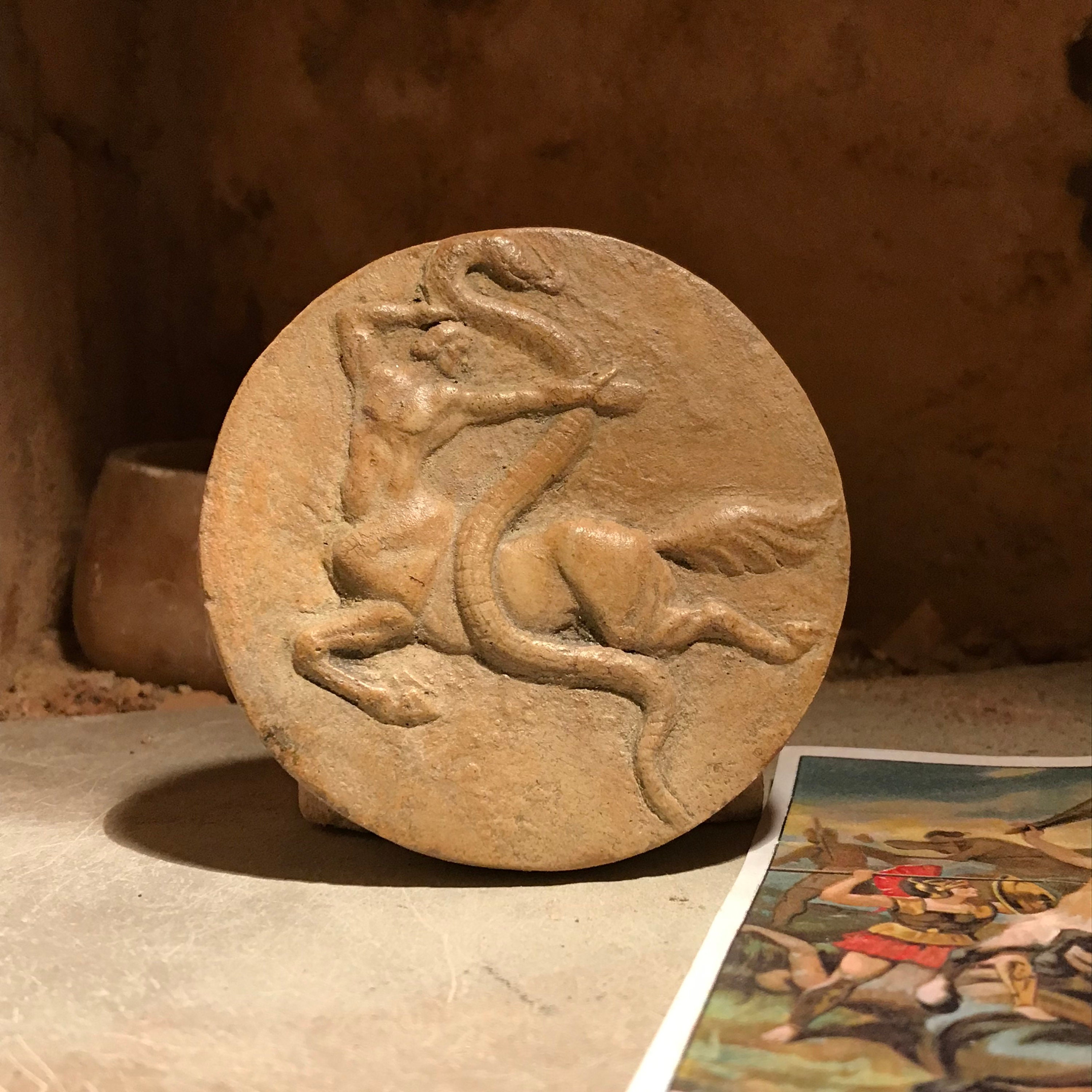 Centaur and serpent / snake - Greek / Roman mythology - relief amulet