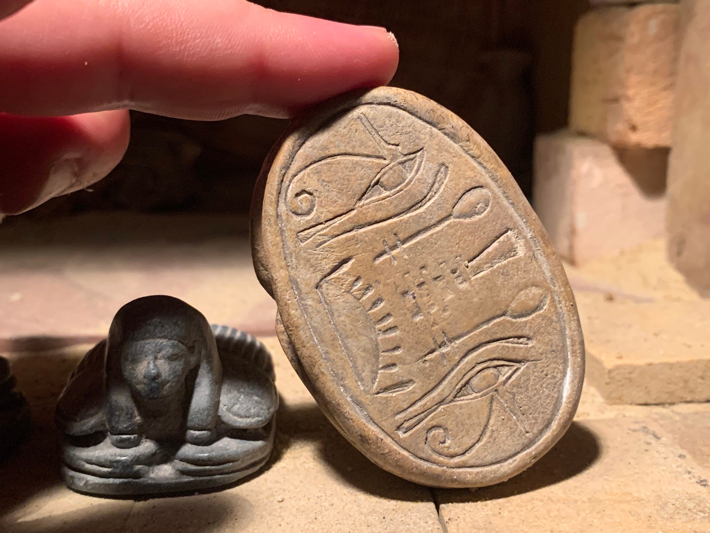 Egyptian art / mythology - Scarab set - symbol of renewal / rebirth