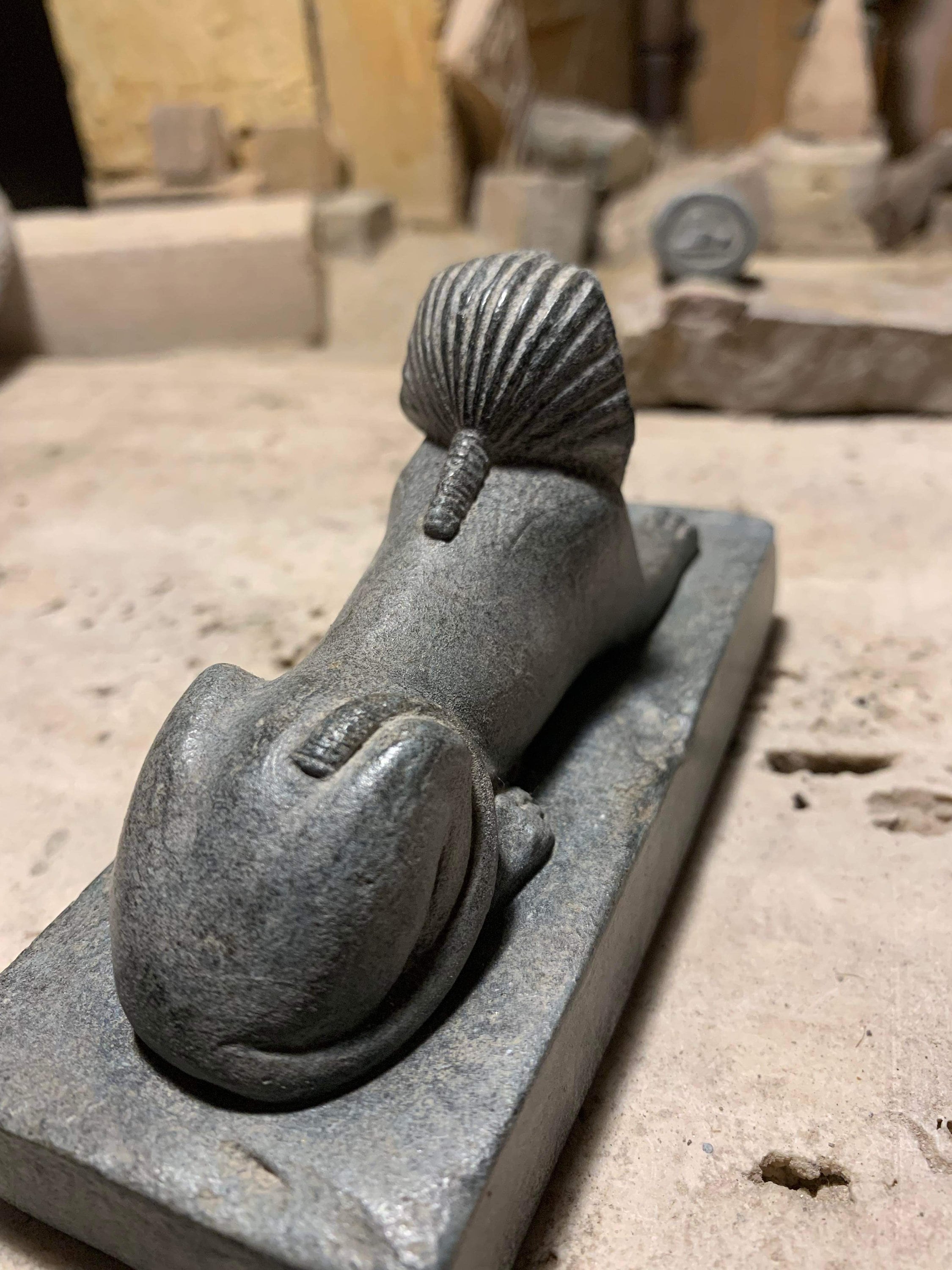 Egyptian Sphinx statue and amulet replica set. Egyptian sculpture and ...