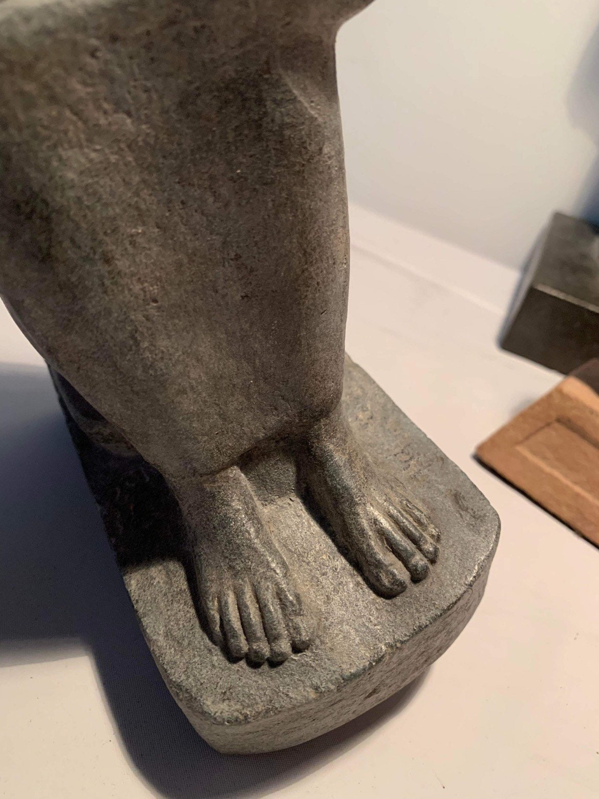 Egyptian block statue - museum replica sculpture. Reign of Horemheb