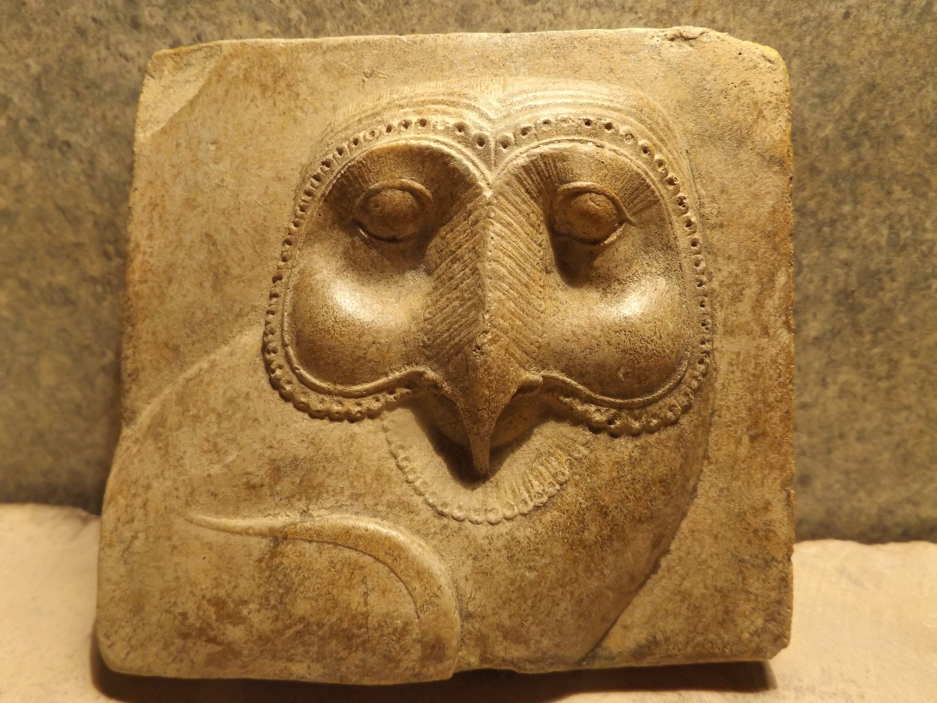 Egyptian Owl sculpture / relief carving - Ancient art replica