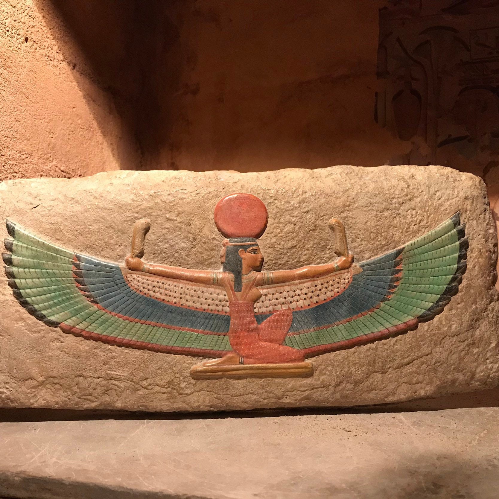 Egyptian art / wall relief sculpture of Maat the Goddess of truth ...