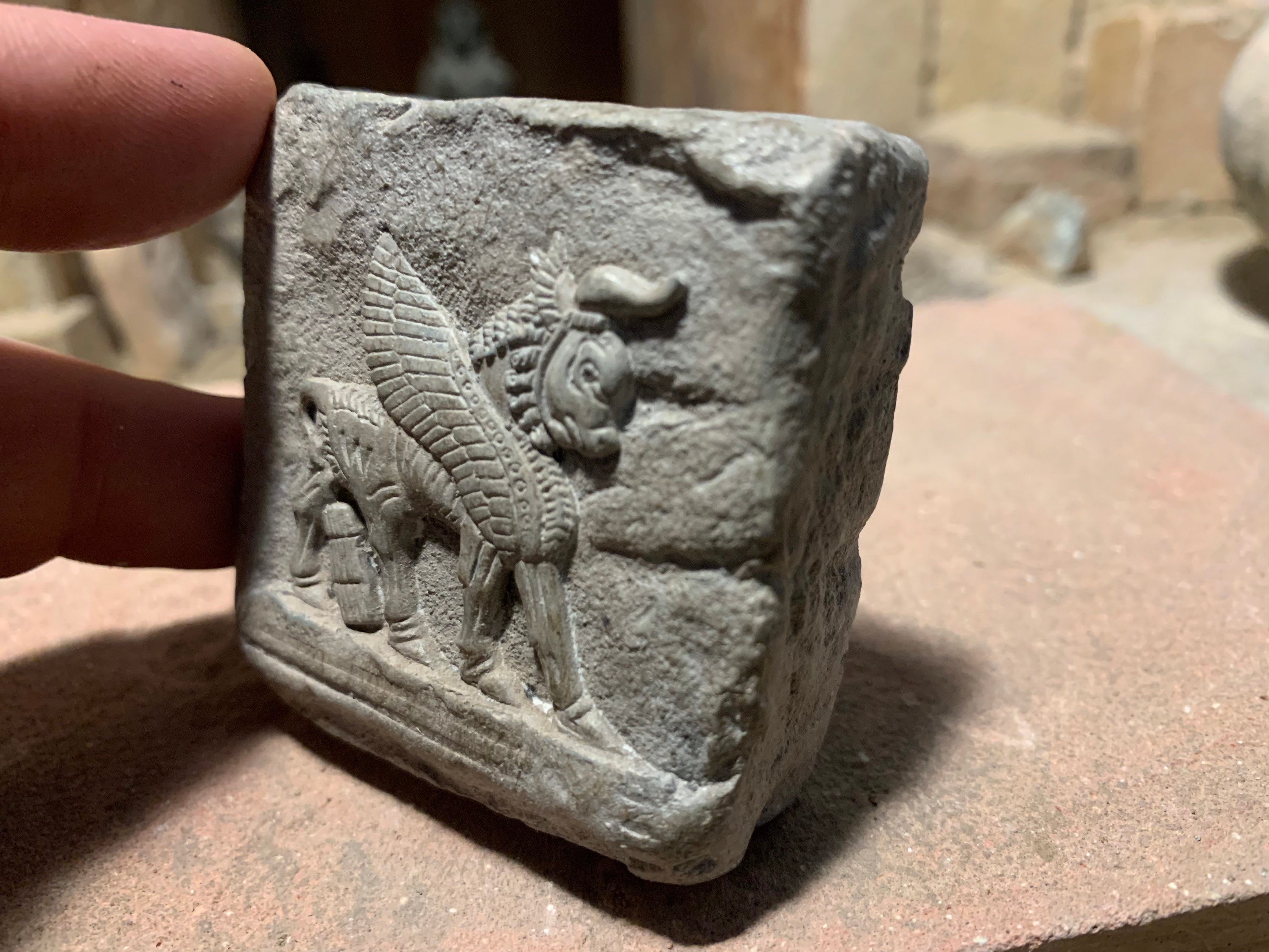 Mesopotamia Assyrian Art Mythology Lamassu Winged Bull Amulet Replica