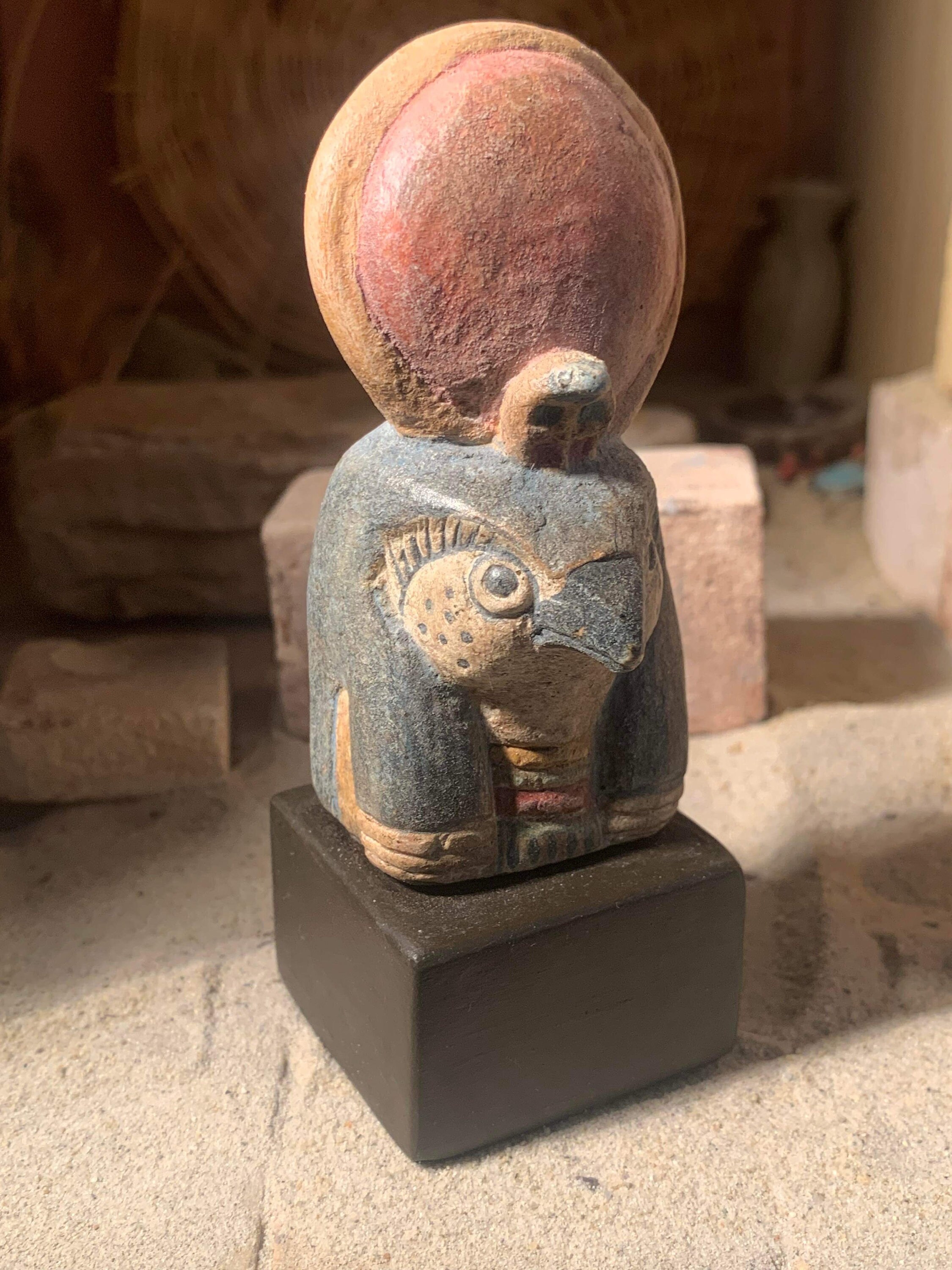 Egyptian statue / sculpture replica of Ra the sun god.