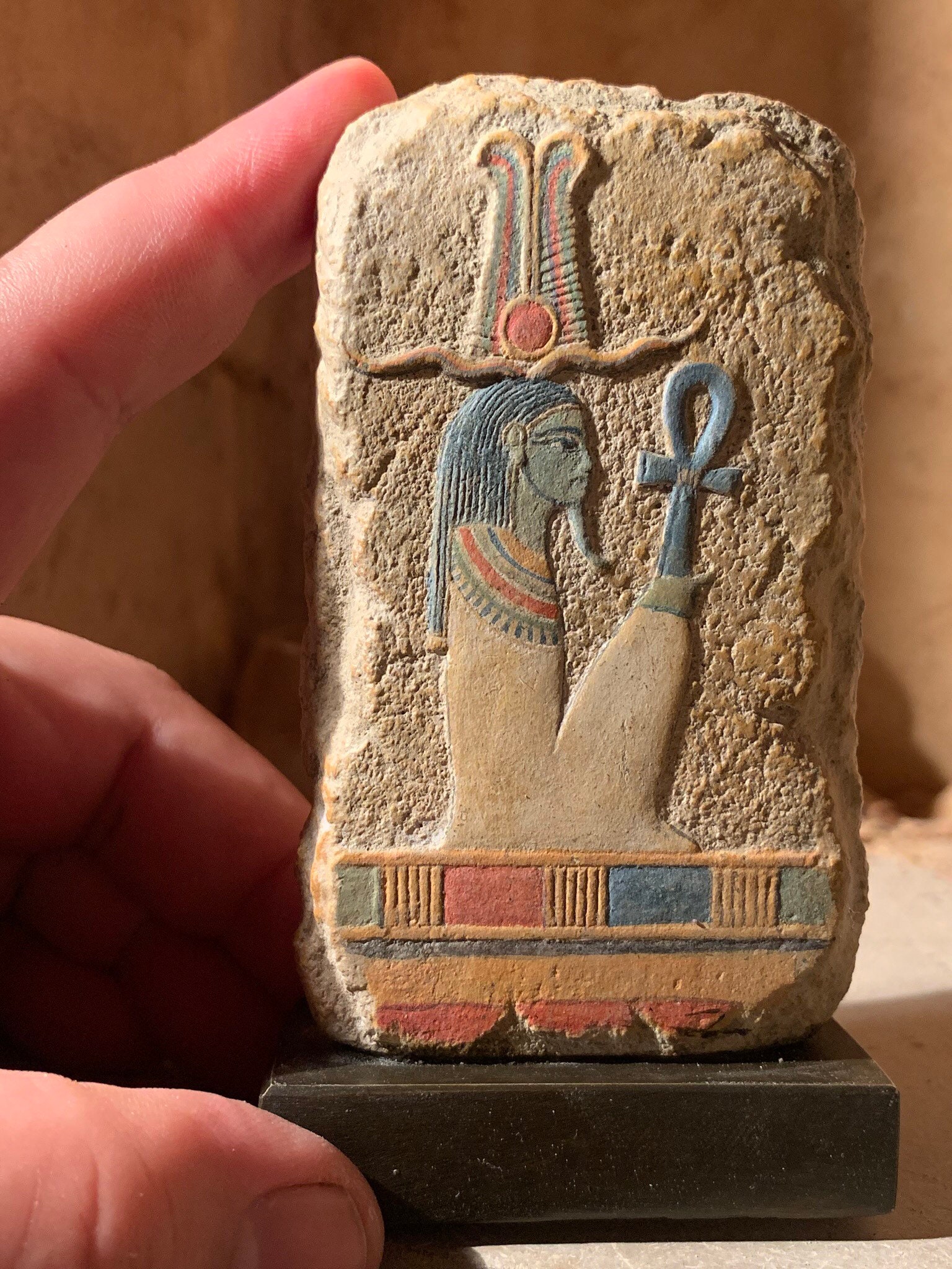Egyptian art - painted relief sculpture of the God Osiris. Mythology of ...