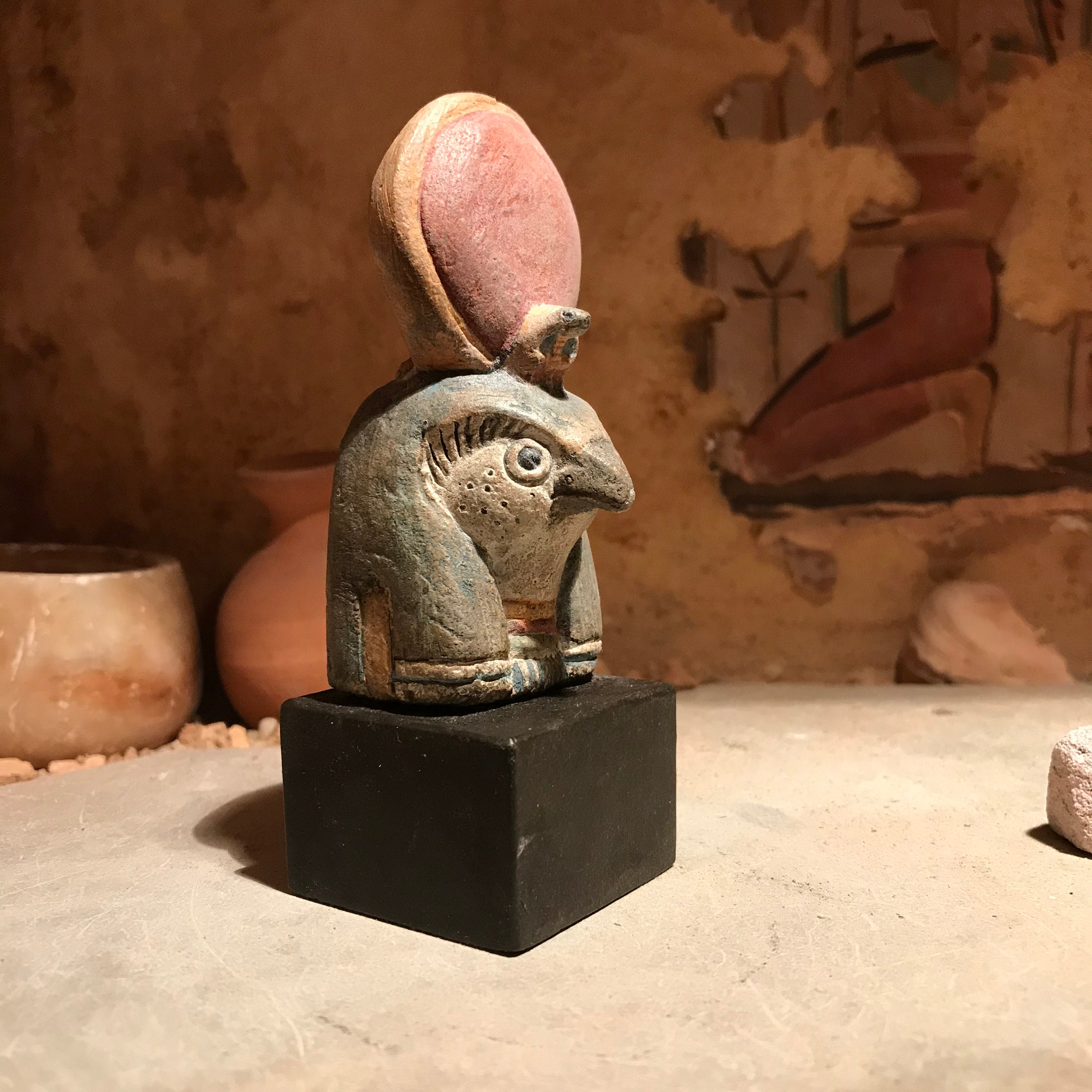 Egyptian statue / sculpture replica of Ra the sun god.