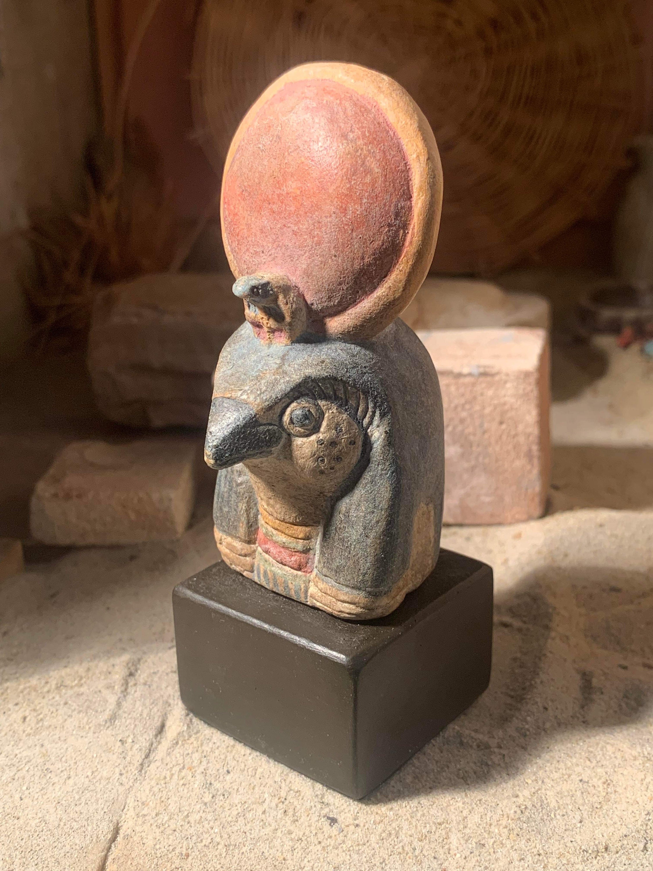 Egyptian statue / sculpture replica of Ra the sun god.