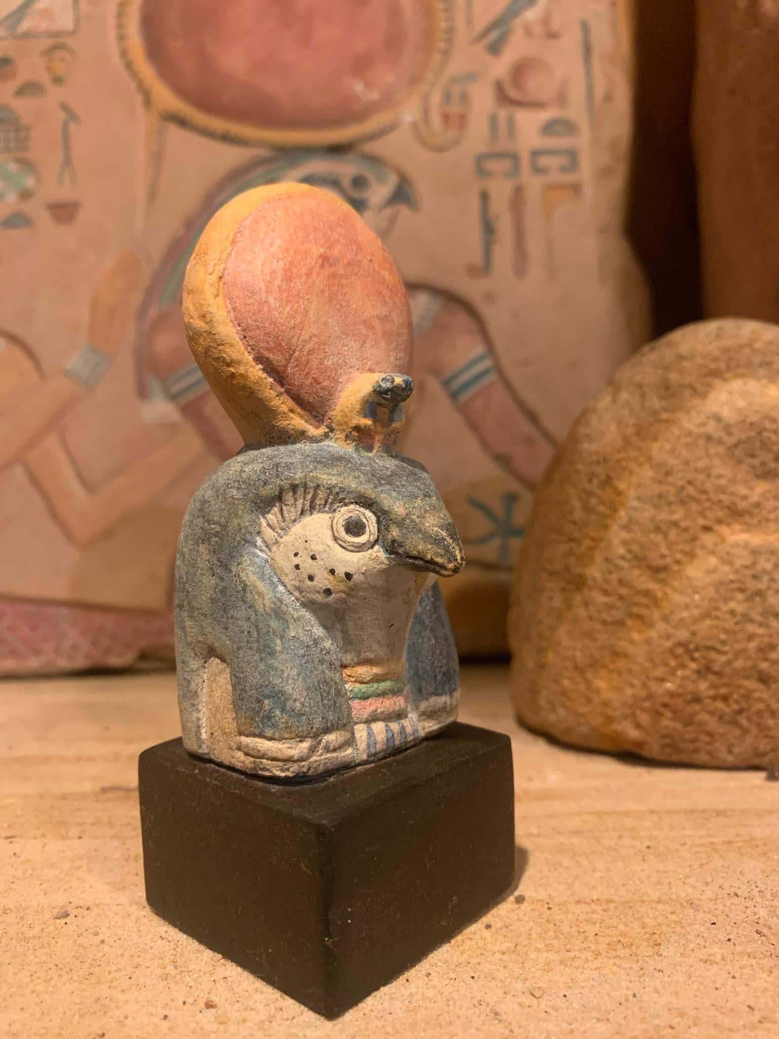 Egyptian statue / sculpture replica of Ra the sun god.