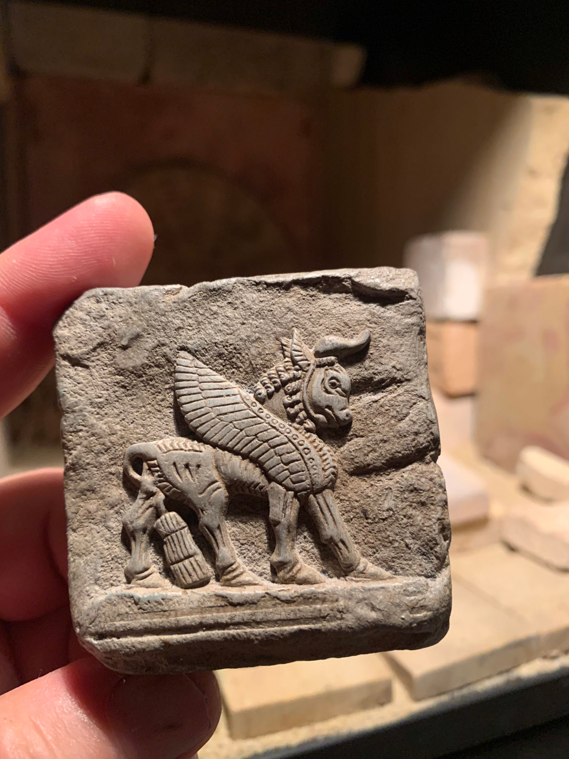 Mesopotamia / Assyrian art / mythology - Lamassu winged bull amulet replica