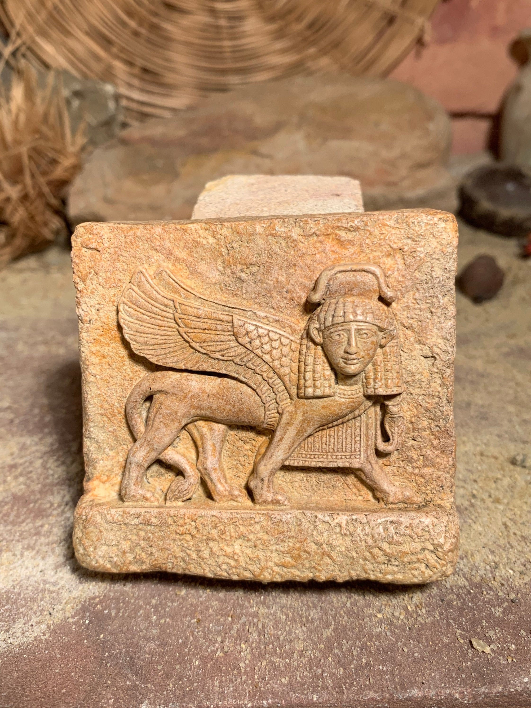 Mesopotamian-Assyrian - art - Striding sphinx of Nimrud - Egyptian ...