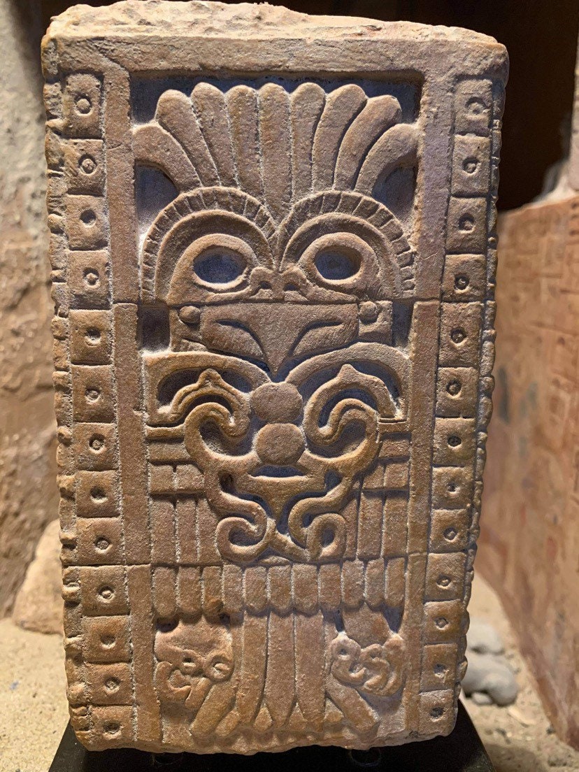 Mayan art / Teotihuacan relief of Quetzalpapalotl or Spear thrower owl ...