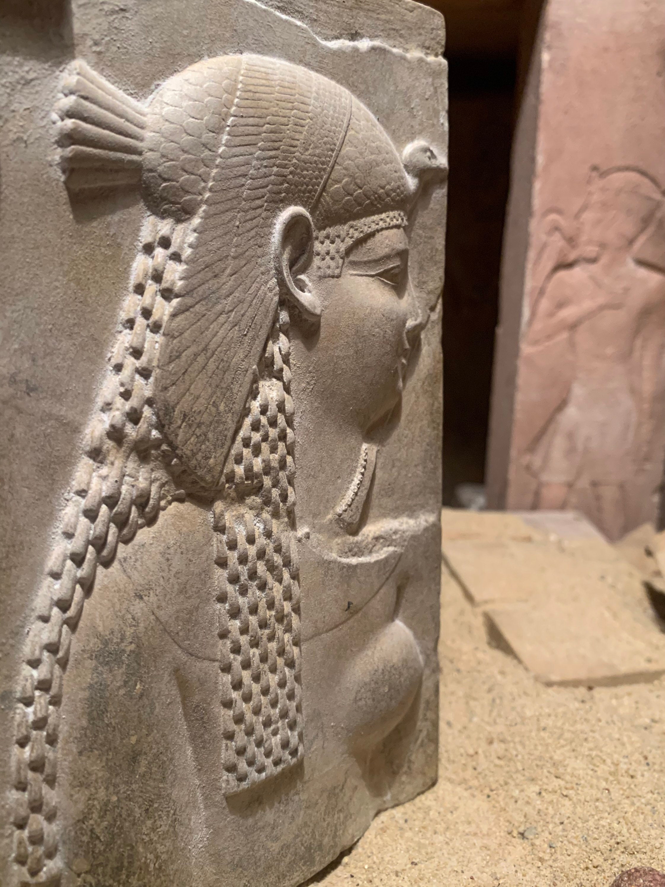 Egyptian art - Cleopatra dressed as the Goddess Isis - Relief sculpture ...